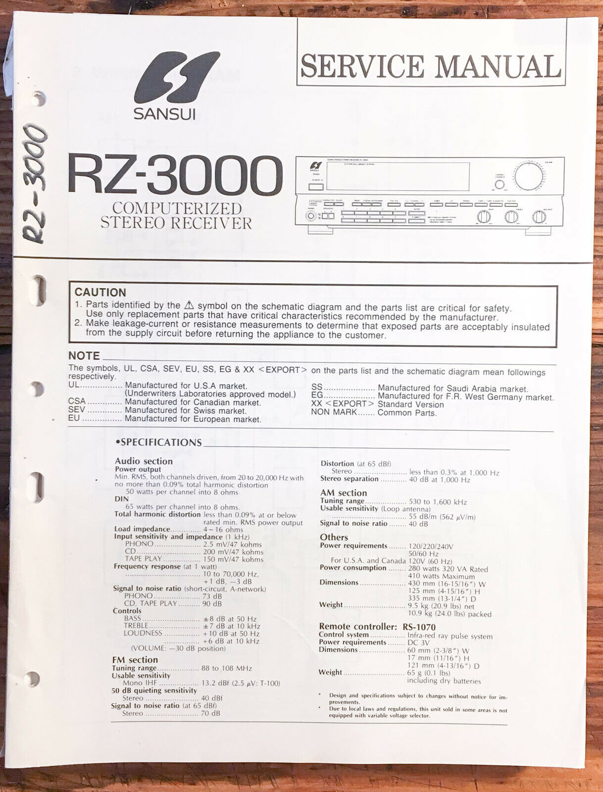 Used Sansui RZ-3000 Receivers for Sale | HifiShark.com