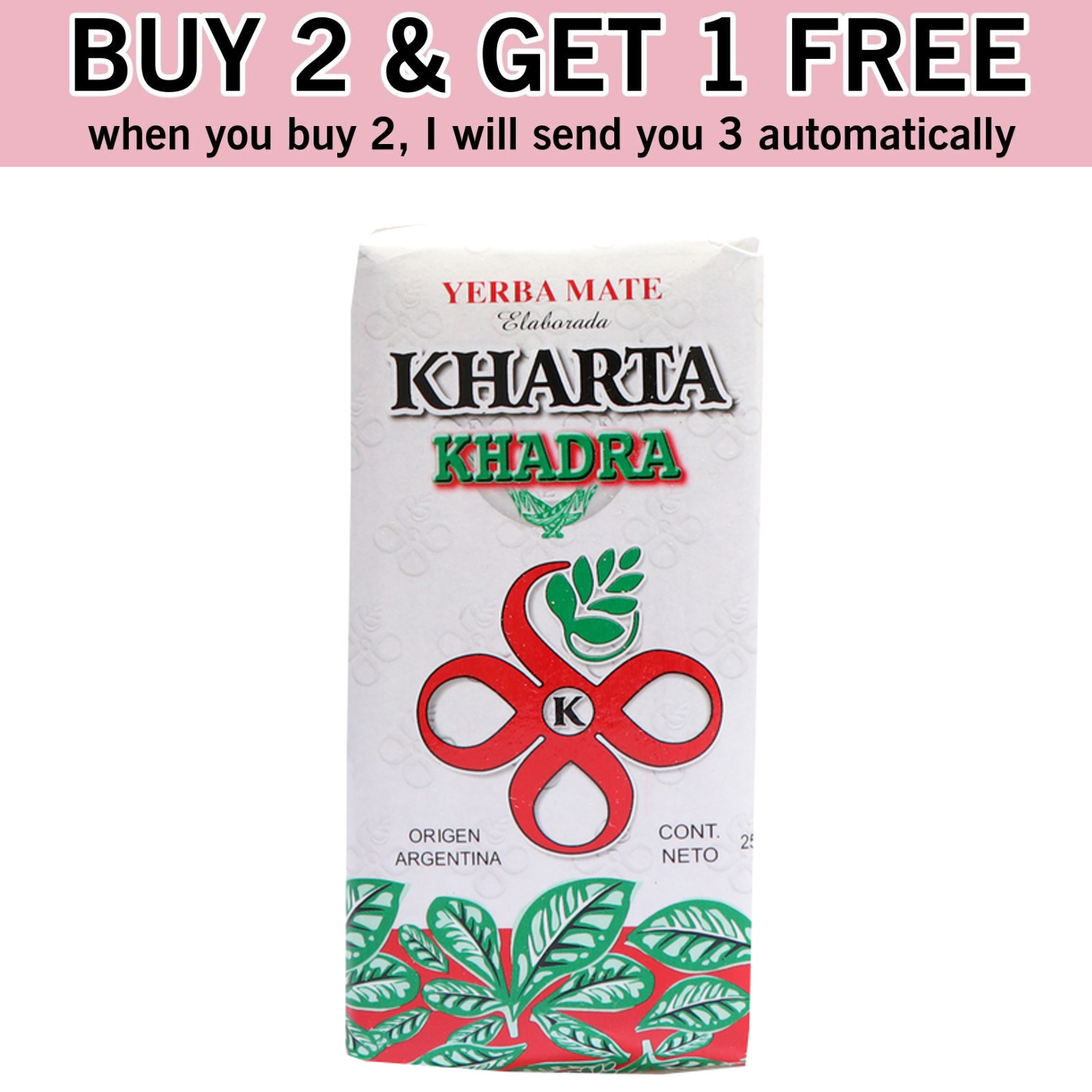 Buy 2 Get 1 Free | Kharta Yerba Mate White 250G - Non-Alcoholic Drinks