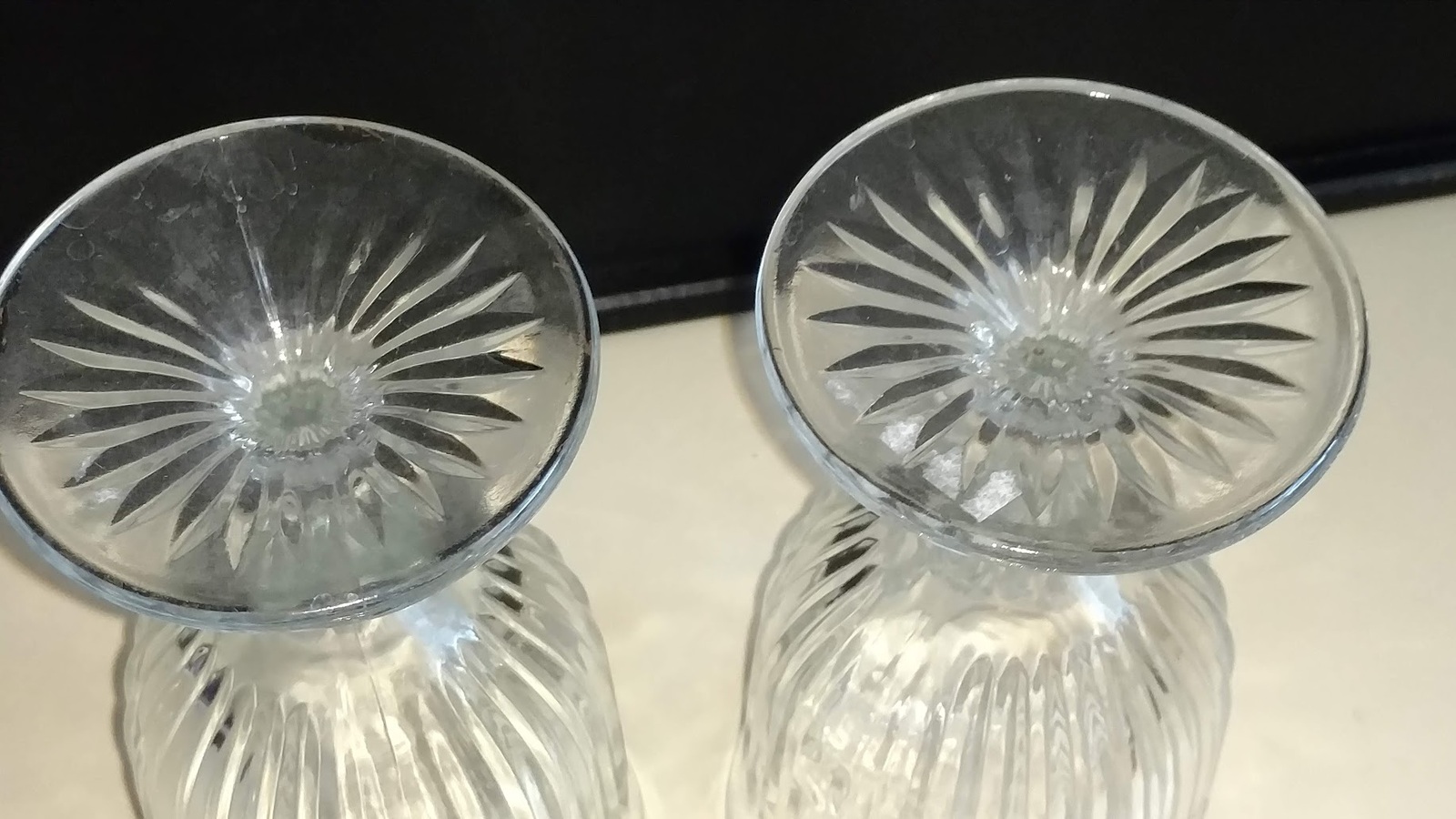 Vintage Glass Goblets Art Deco KIG Stemware w Striking Vertical Lines ...