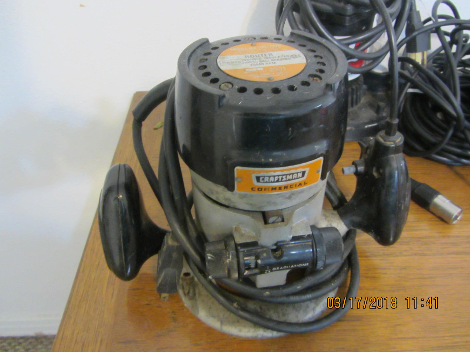 Sears Craftsman Commercial Router Model No. 315.17380 - 100% Ball ...