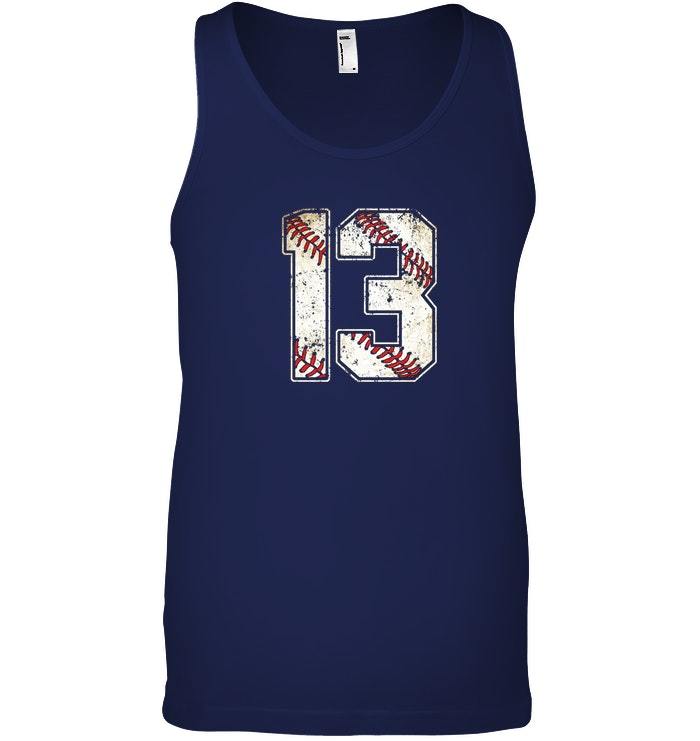 13 Baseball Jersey Number 13 Retro Vintage Tank Top - T-Shirts