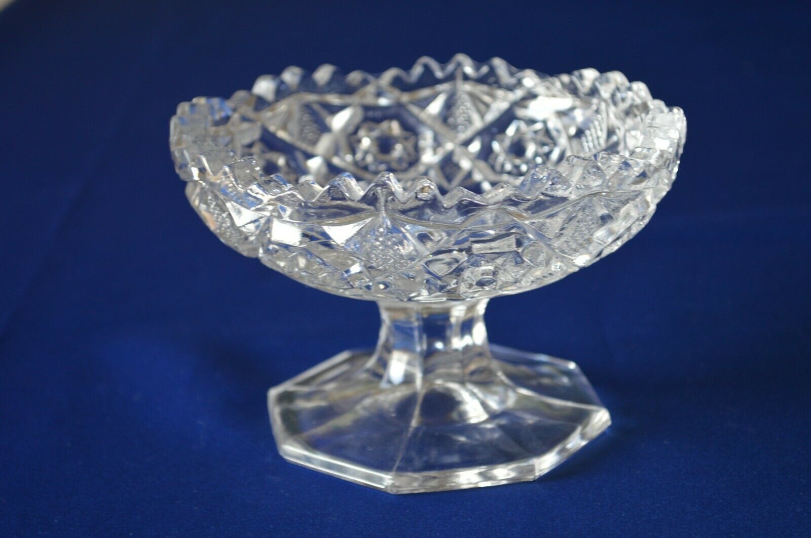 Bowls Vintage-Candy Dish-Clear-Glass-Saw tooth-8 point star-Home Decor ...