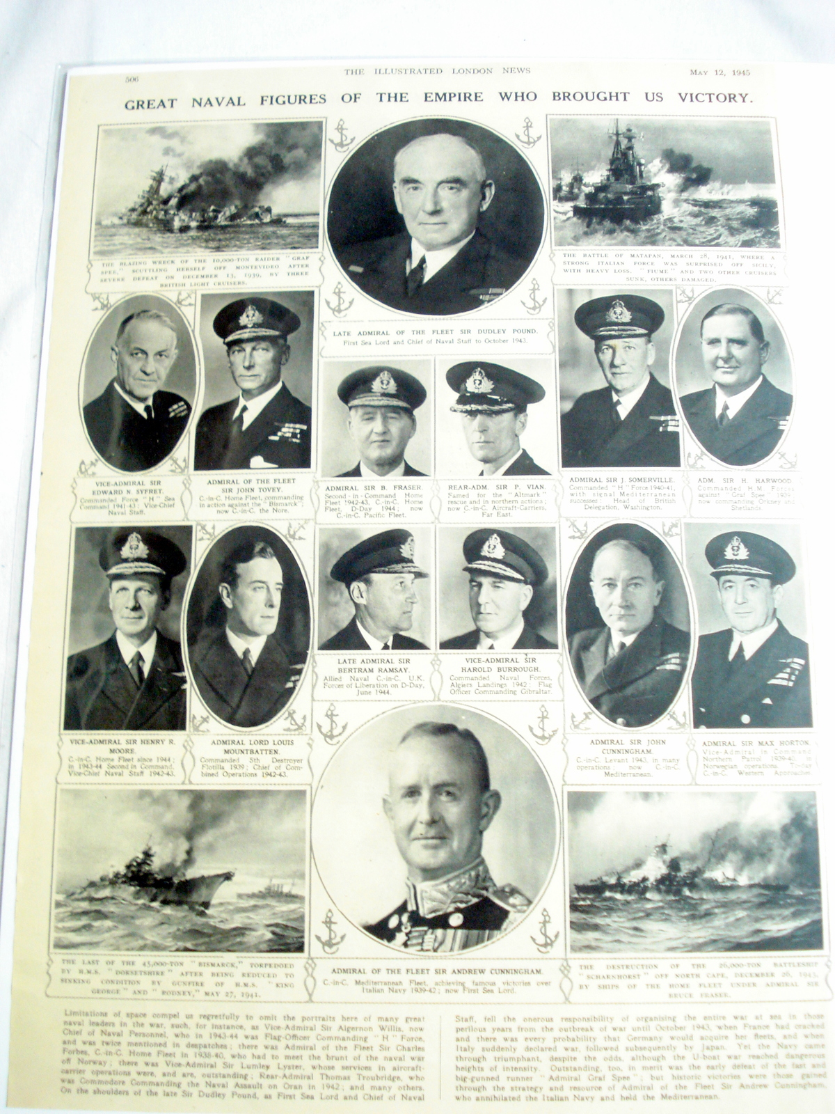 1945 Great Naval Figures of the British Empire World War II Magazine ...