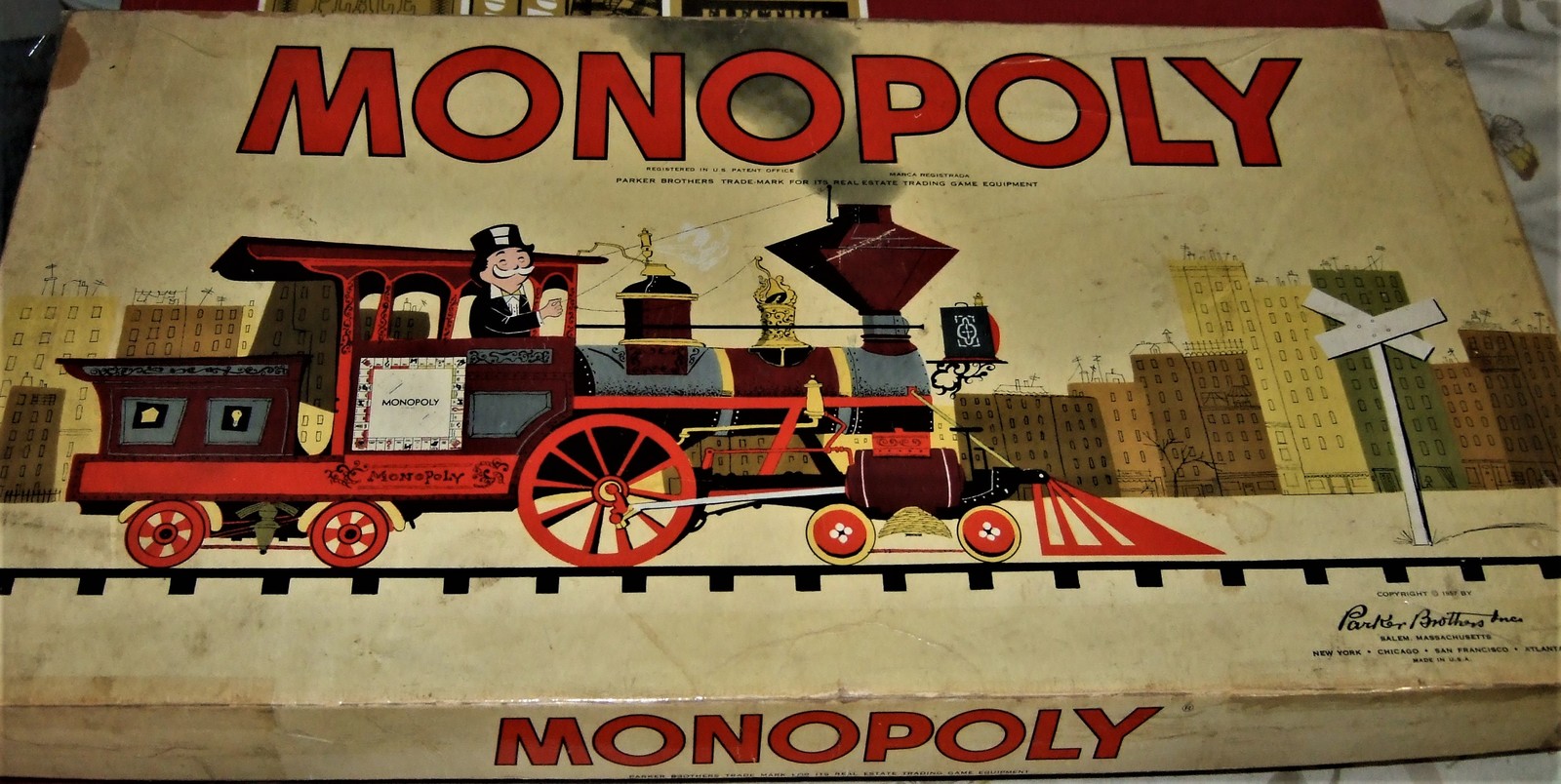 MONOPOLY board GAME: (Vintage 1957 Ed.) Original Box, Game Board, Cards ...