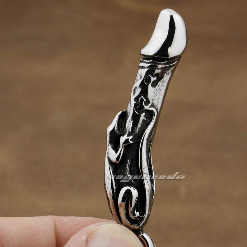 Linsion Stainless Steel Huge Phallus Phallic Pendant Men Biker Rocker ...