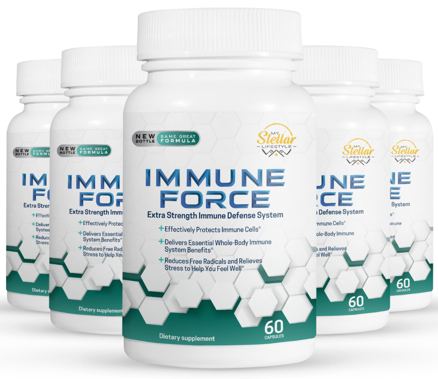 5 Pack Immune Force, sistema de defensa inmune extra fuerte-60 Cápsulas ...