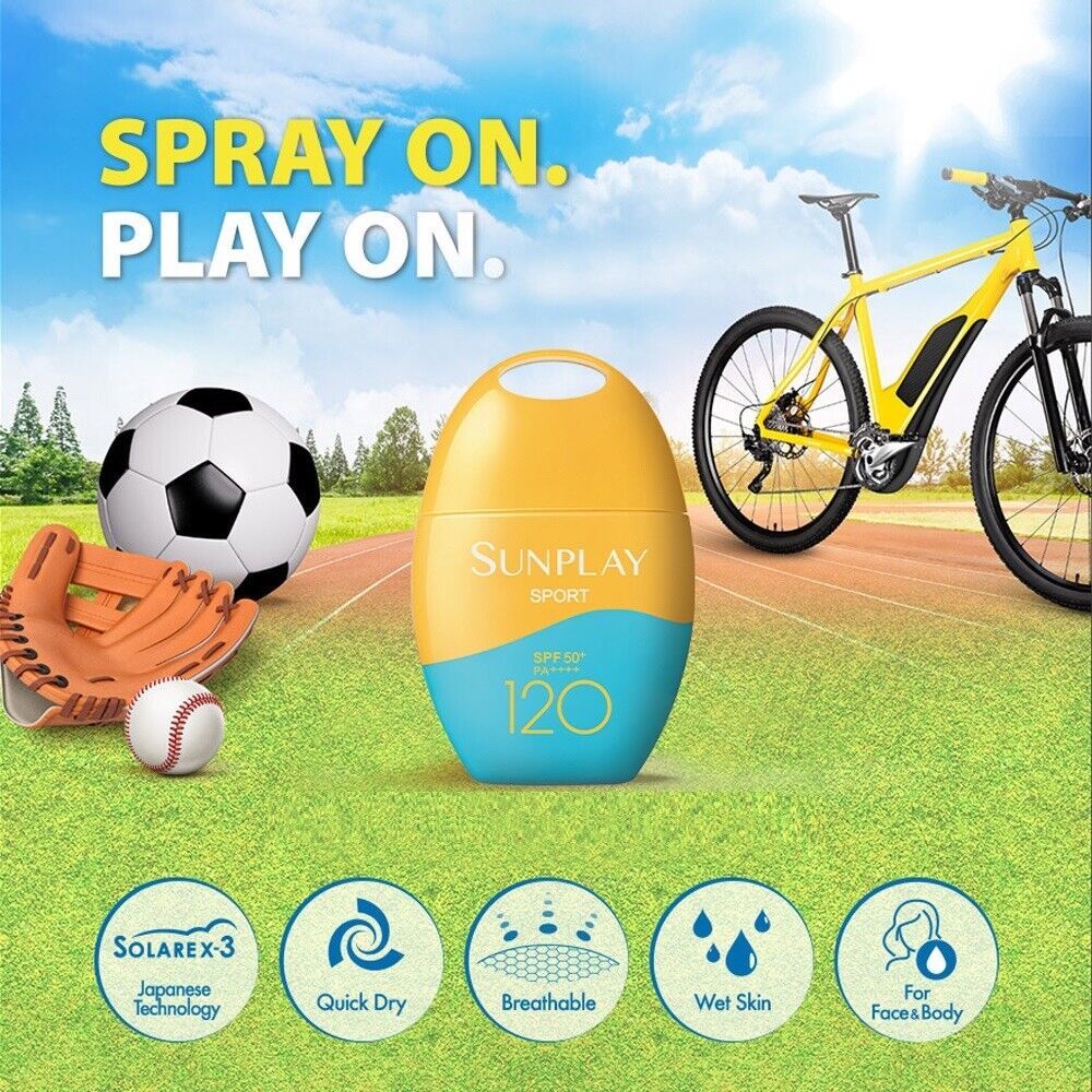 SUNPLAY Sport Sunscreen Lotion SPF 120 PA++++ 35g Water/Sweat Resistant ...