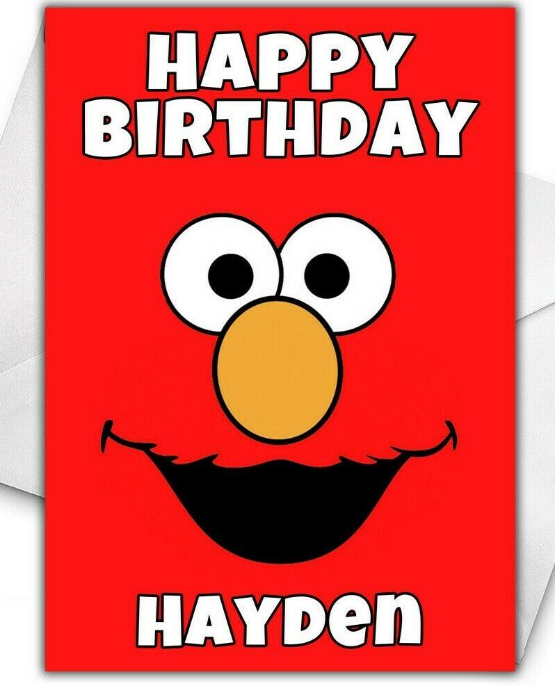 ELMO Personalised Birthday Card - ELMO SESAME STREET Greetings Card ...