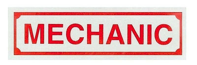 MECHANIC Highly Reflective Decal - 1 1/4" x 4 1/4" Reflective MECHANIC ...
