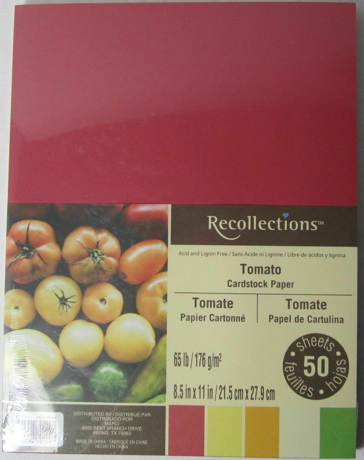 Recollections Cardstock Paper 8 1/2" x 11" 50 Sheets 65 lb 5 color ...