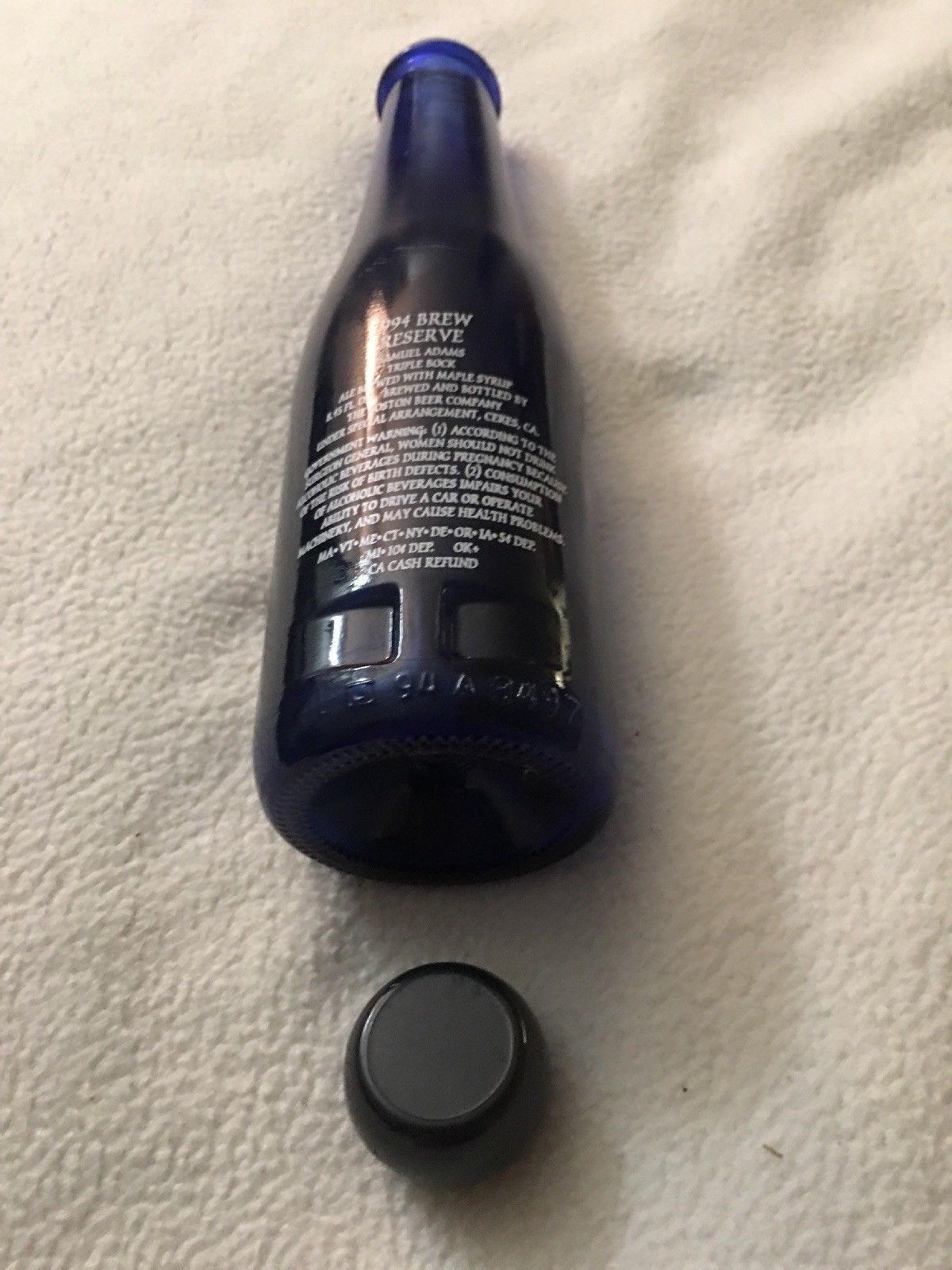 1994 Sam Samuel Adams Triple Bock Bottle Cobalt Blue Brew Reserve - Bottles