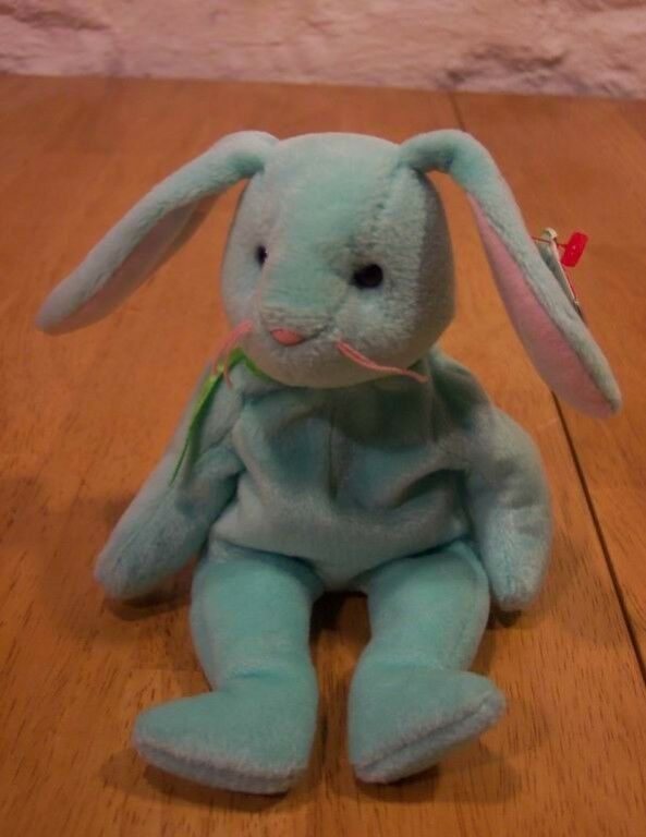 TY Beanie Baby HIPPITY GREEN BUNNY RABBIT Plush Toy - Retired