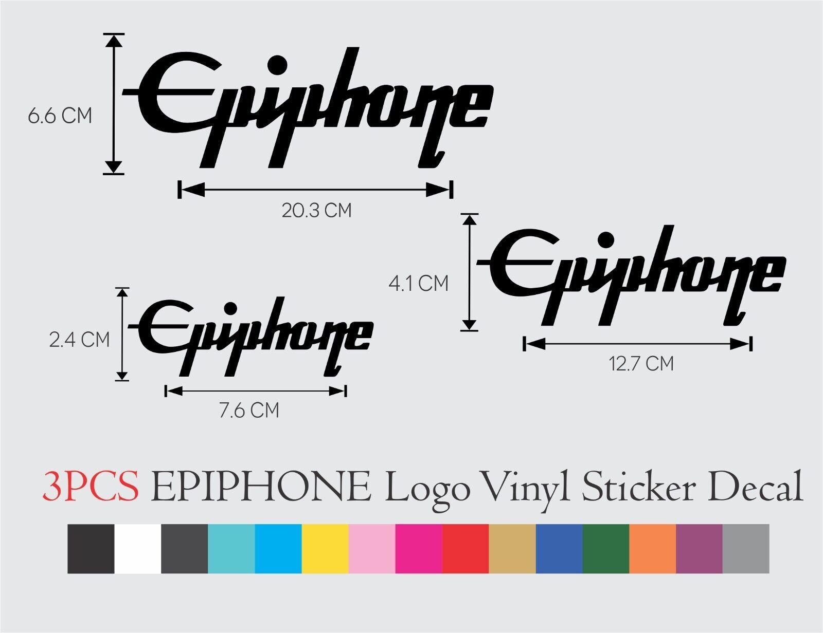 3 PCS EPIPHONE Logo Vinyl Decal Waterproof Premium Sticker 3/5/8INCH ...