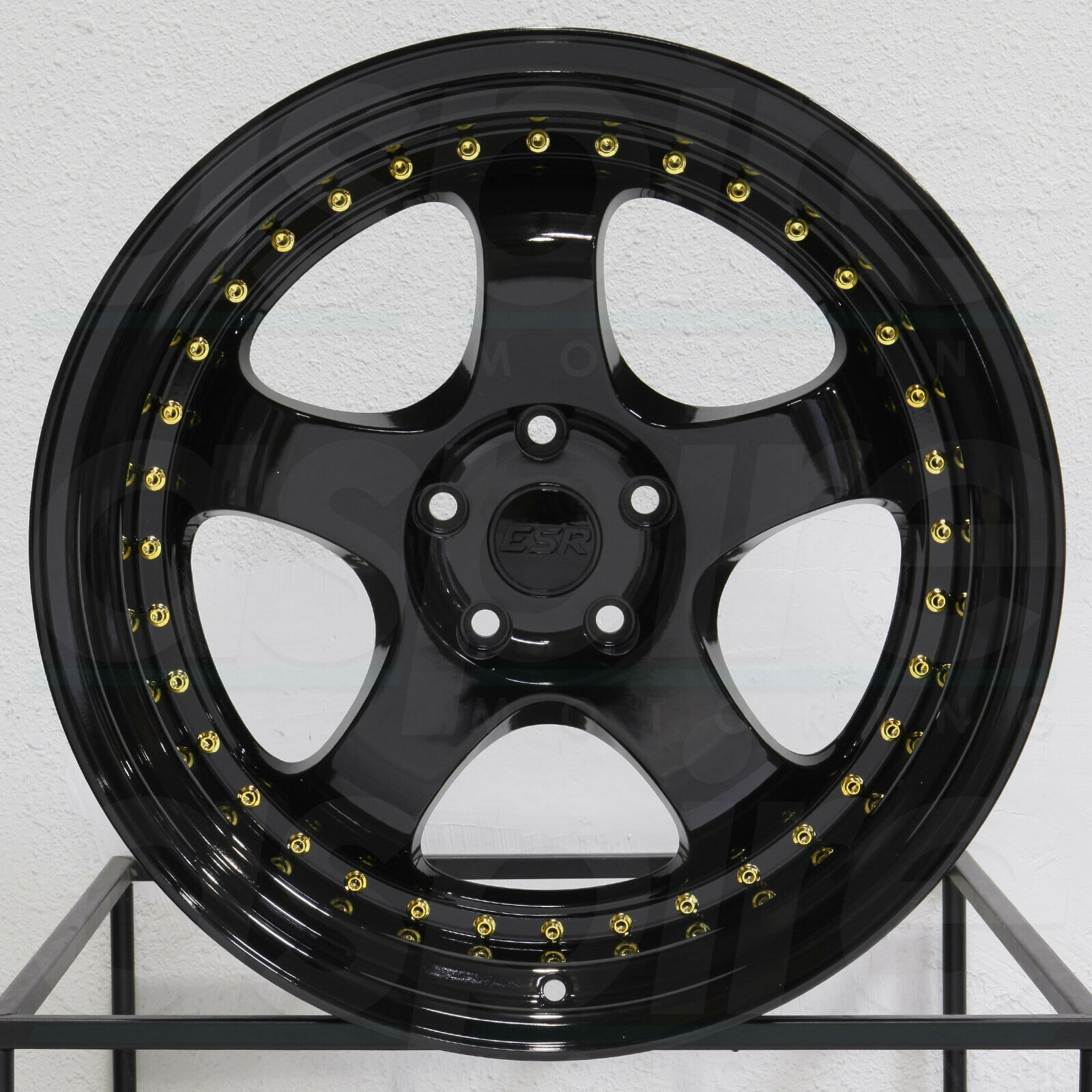 18x9.5/18x10.5 ESR SR06 SR6 5x108 Custom 22/22 Gloss Black Wheels Rims ...