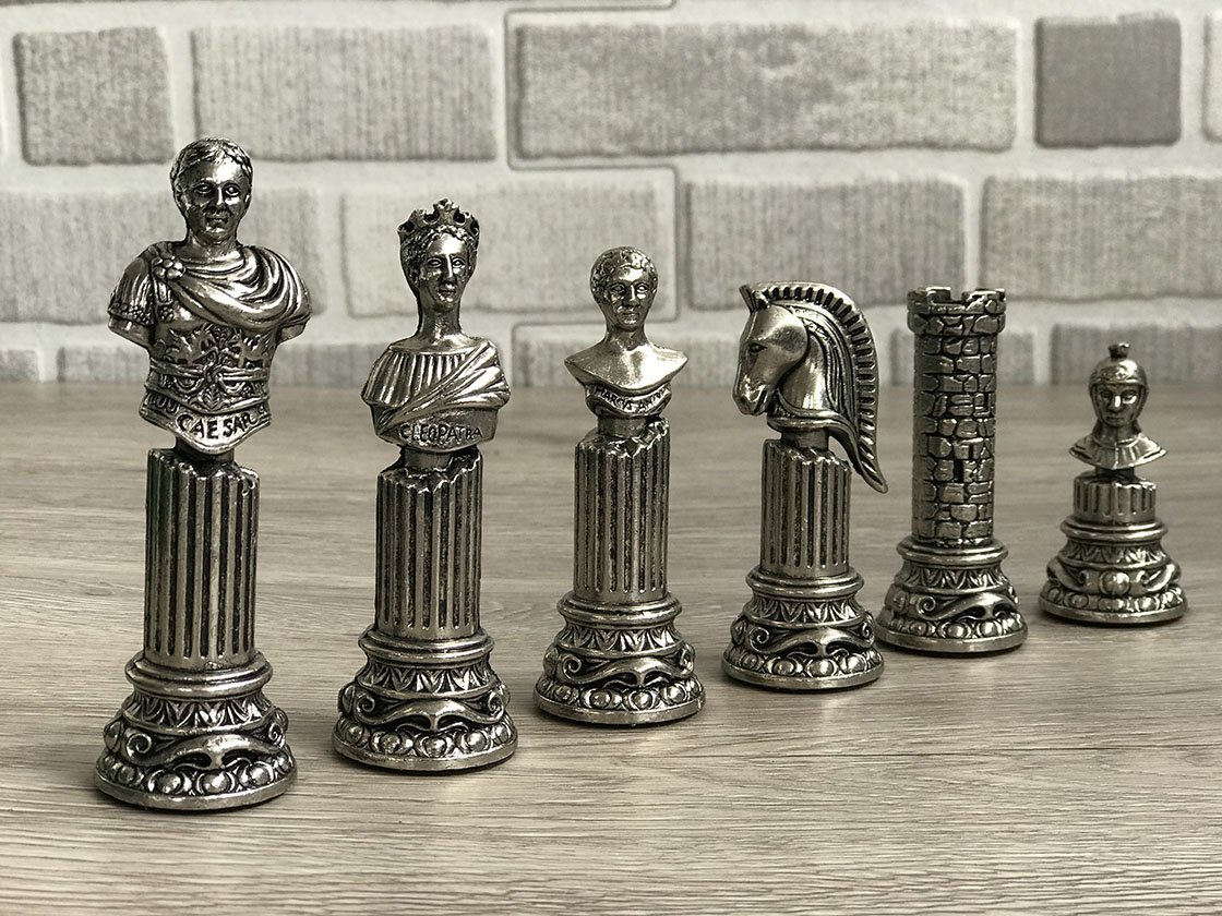 Italfama Bust Roman Emperor Chess Pieces - Contemporary Chess