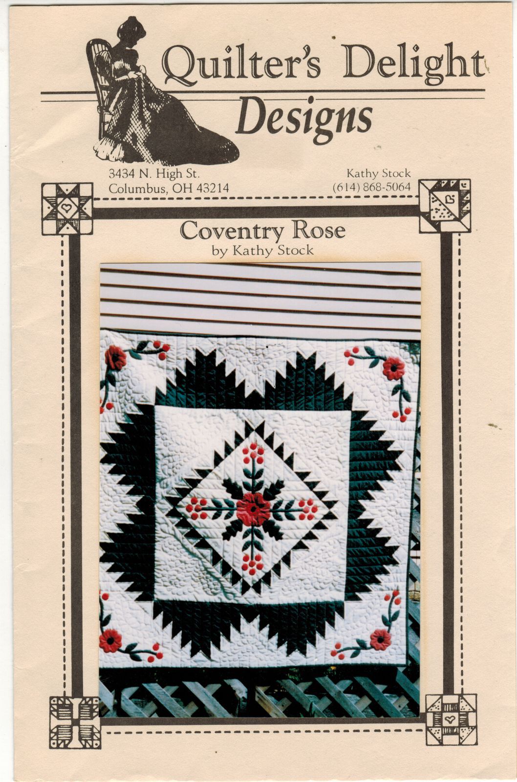 Quilters Delight Pieced Applique Coventry Rose Wall Hanging Sew Pattern ...