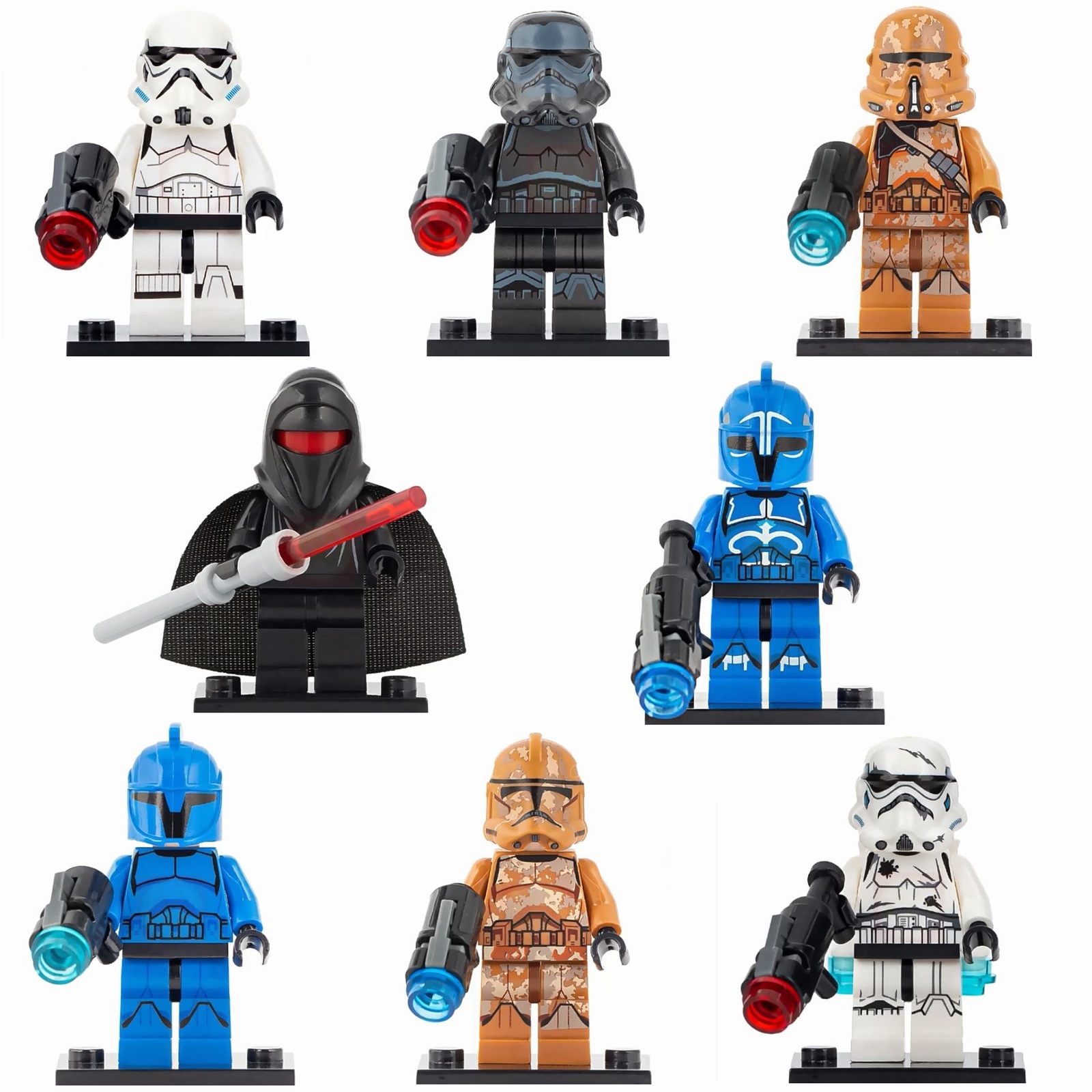 8pcs Star Wars Shadow Stormtrooper Senate Commando Geonosis Trooper ...