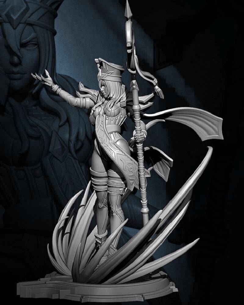 1/8 270mm 3D Print Model Kit Beautiful Girl Wizard Priest Warcraft ...