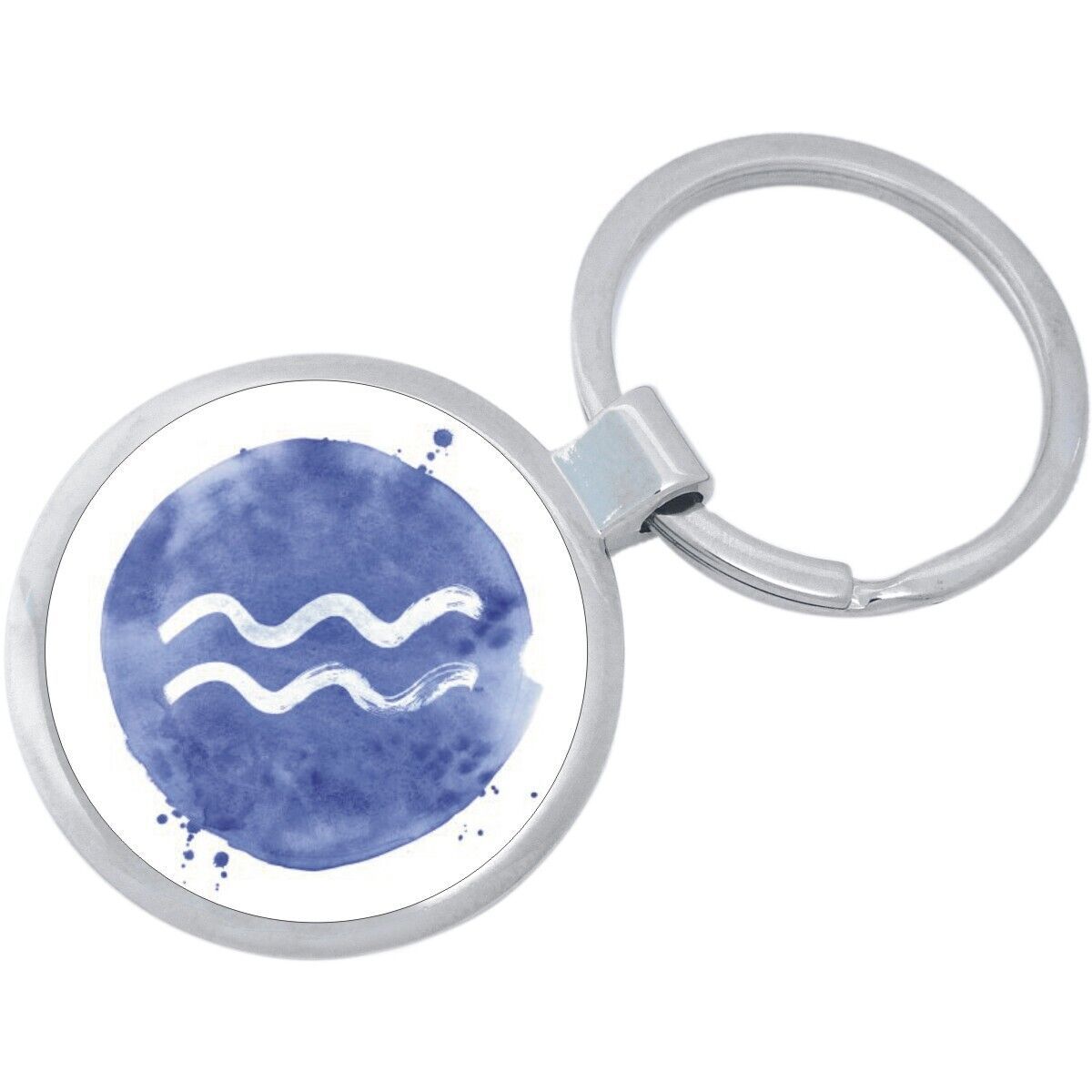 Watercolor Aquarius Keychain - Includes 1.25 Inch Loop for Keys or ...