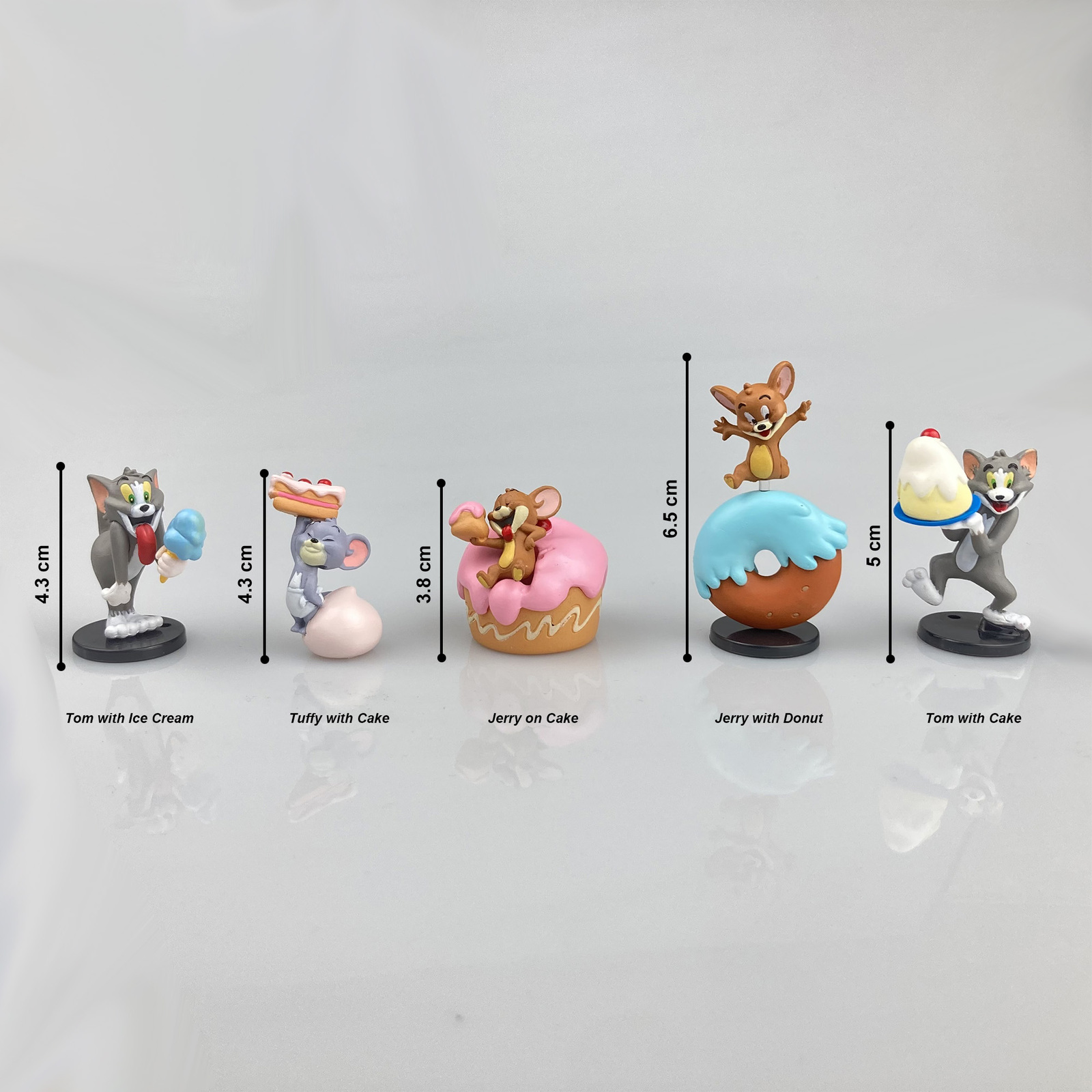 Tom and Jerry 5 Pieces Figurines 2 Inch PVC Statue Collection by Takara ...