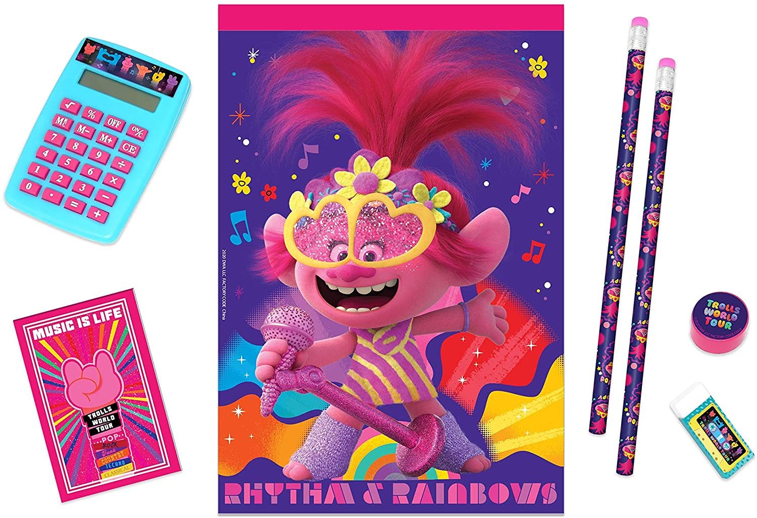 Trolls World Tour Kids Calculator Set - 7 Piece Bundle for Back to ...