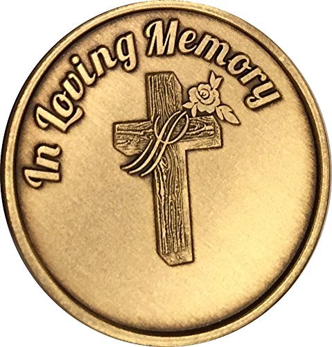 In Loving Memory Cross Rose Medallion Memorial Bereavement Token Those ...