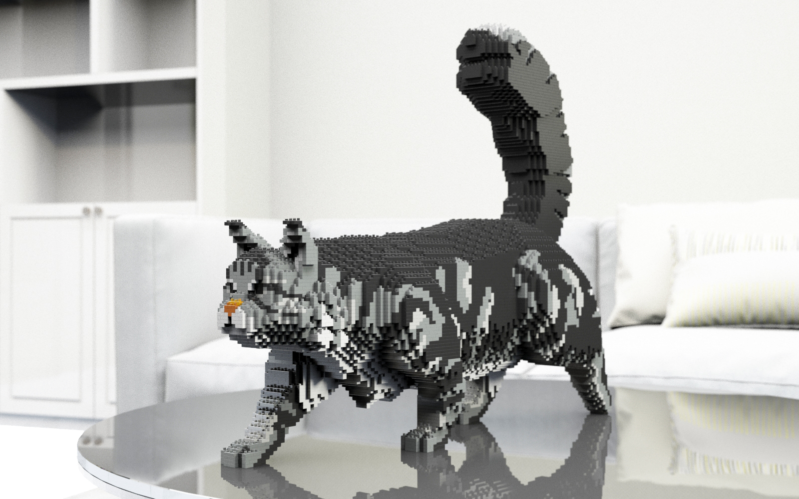 Maine Coon Cat Sculptures (JEKCA Lego Brick) DIY Kit - Building Toy ...
