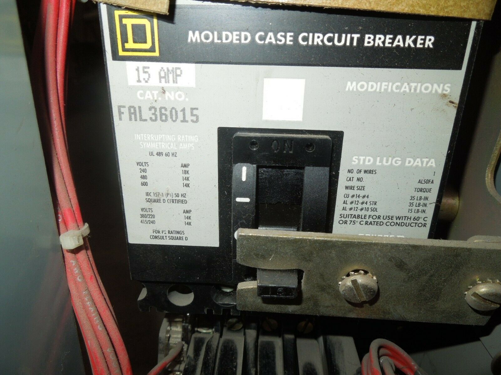Square D Model 4 Twin Size 1 15A Breaker FVNR Starter Bucket 18" Tall ...