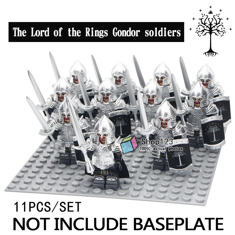 11pcs/set The Lord of the Rings Gondor Army Soldiers with Armor Lego ...