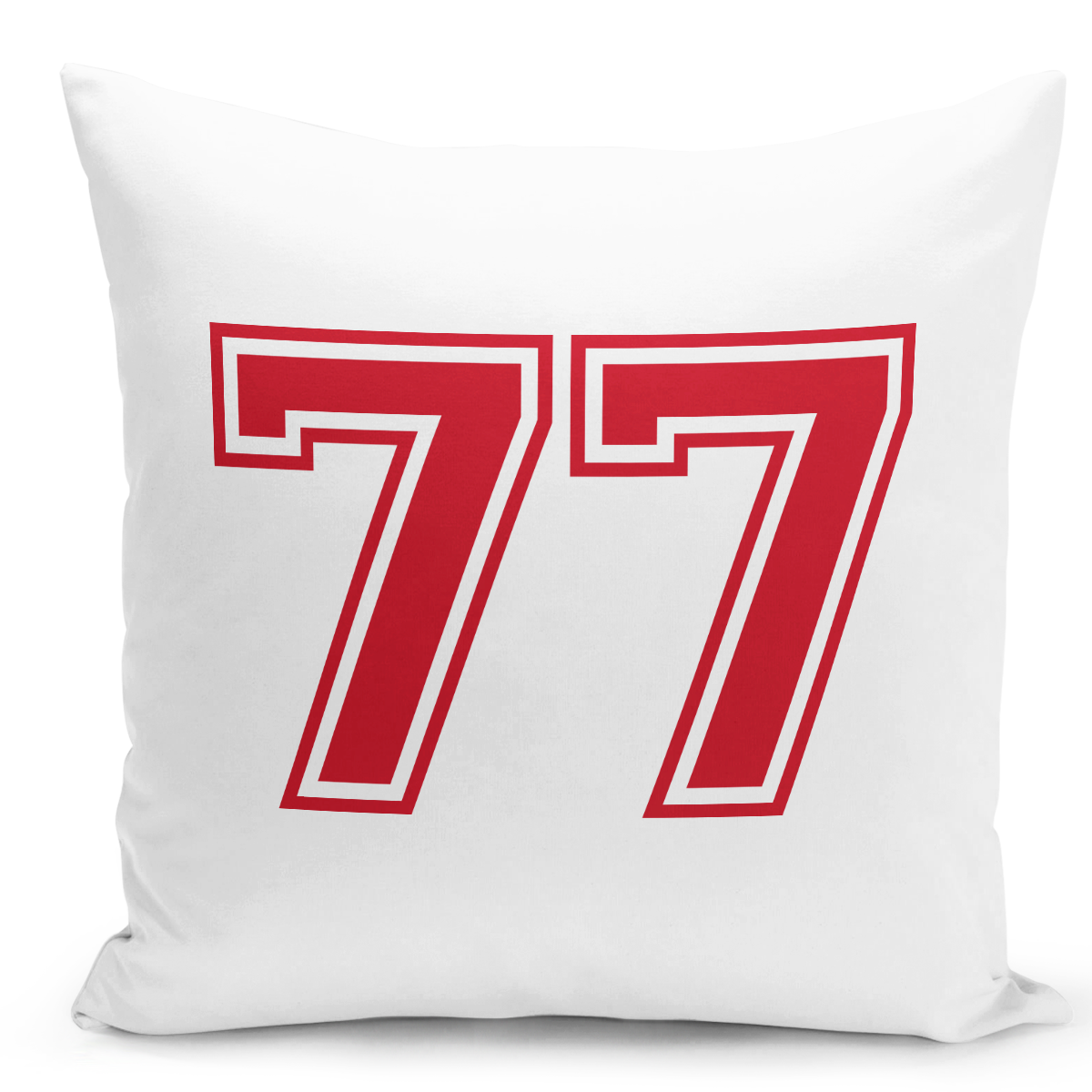 Throw Pillow Sports Team Player Number 77 Red White Home Decor Pillow ...