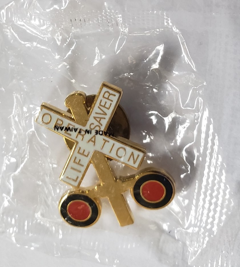 Railroad Crossing Operation Lifesaver 1" Pin, New - DVDs & Blu-ray Discs