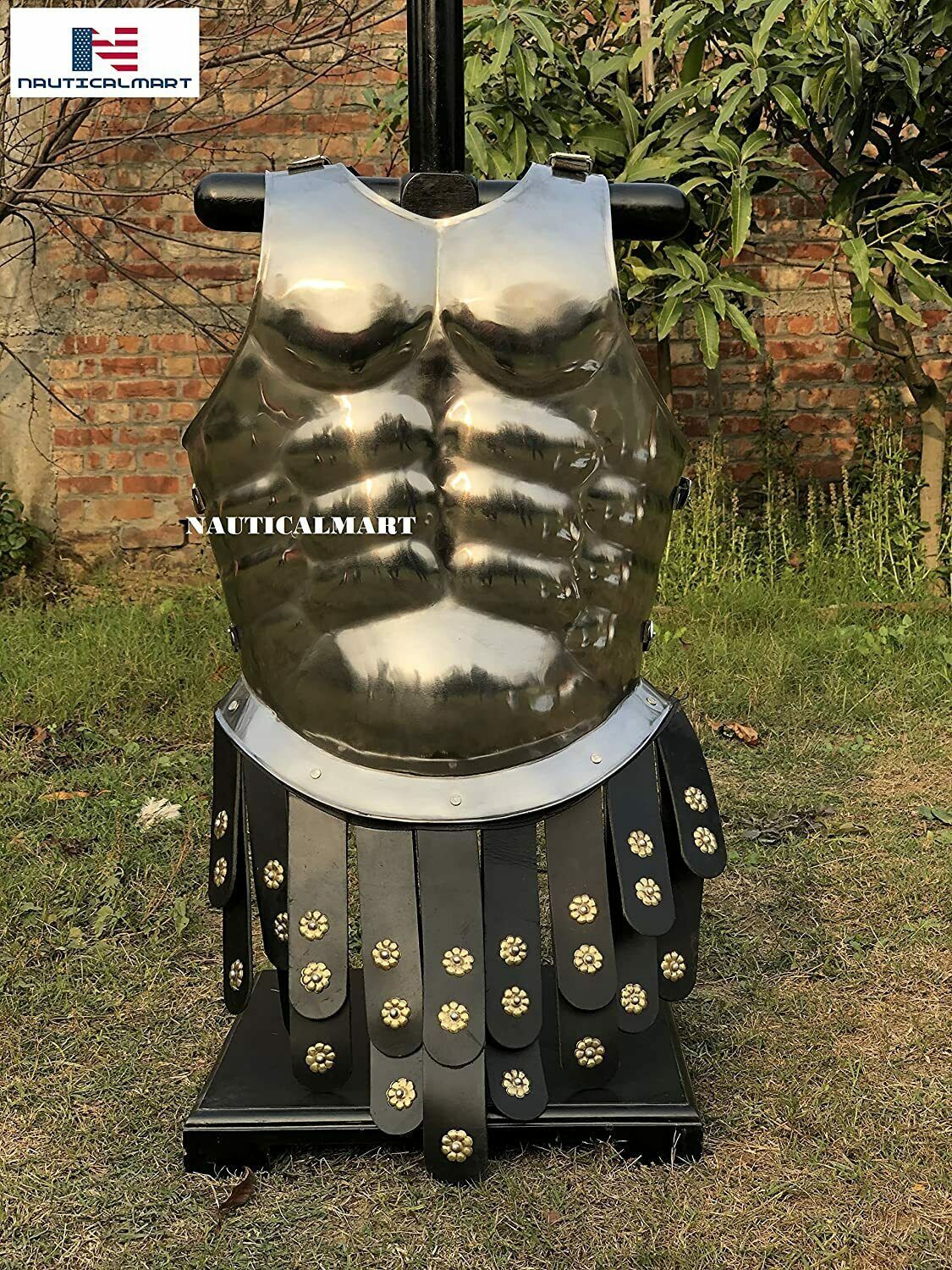 NauticalMart Roman King Leonidas Spartan Helmet W/Red Plume + Muscle ...