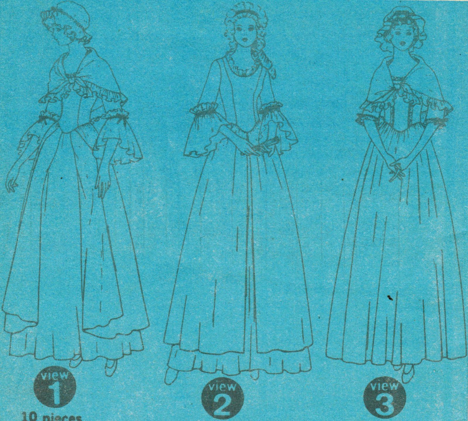 1974 Misses Bicentennial USA Colonial Cosplay Costume Sew Pattern S12 ...