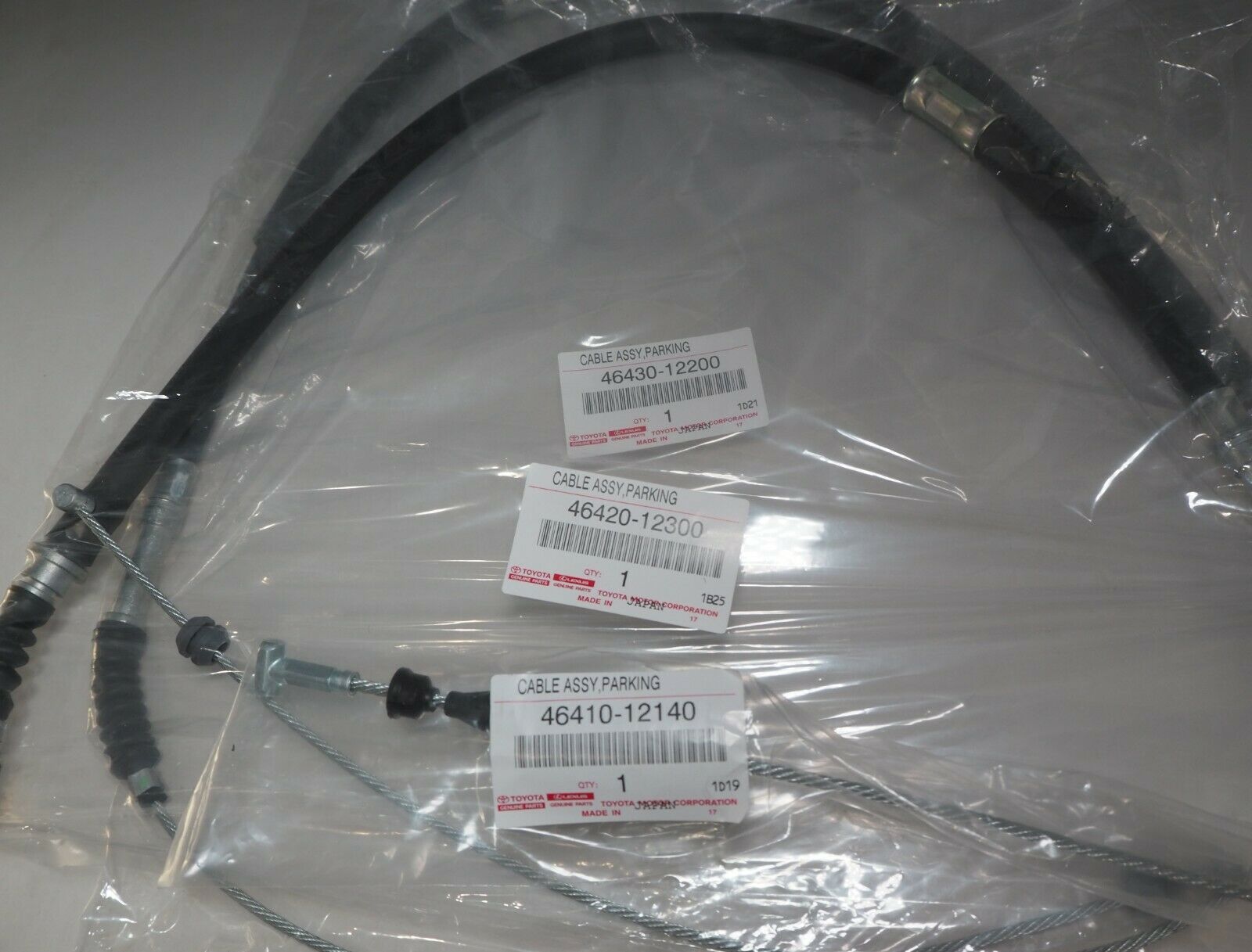 Toyota COROLLA CP AE86 CABLE ASSY PARKING BRAKE L&R Center Set Genuine ...