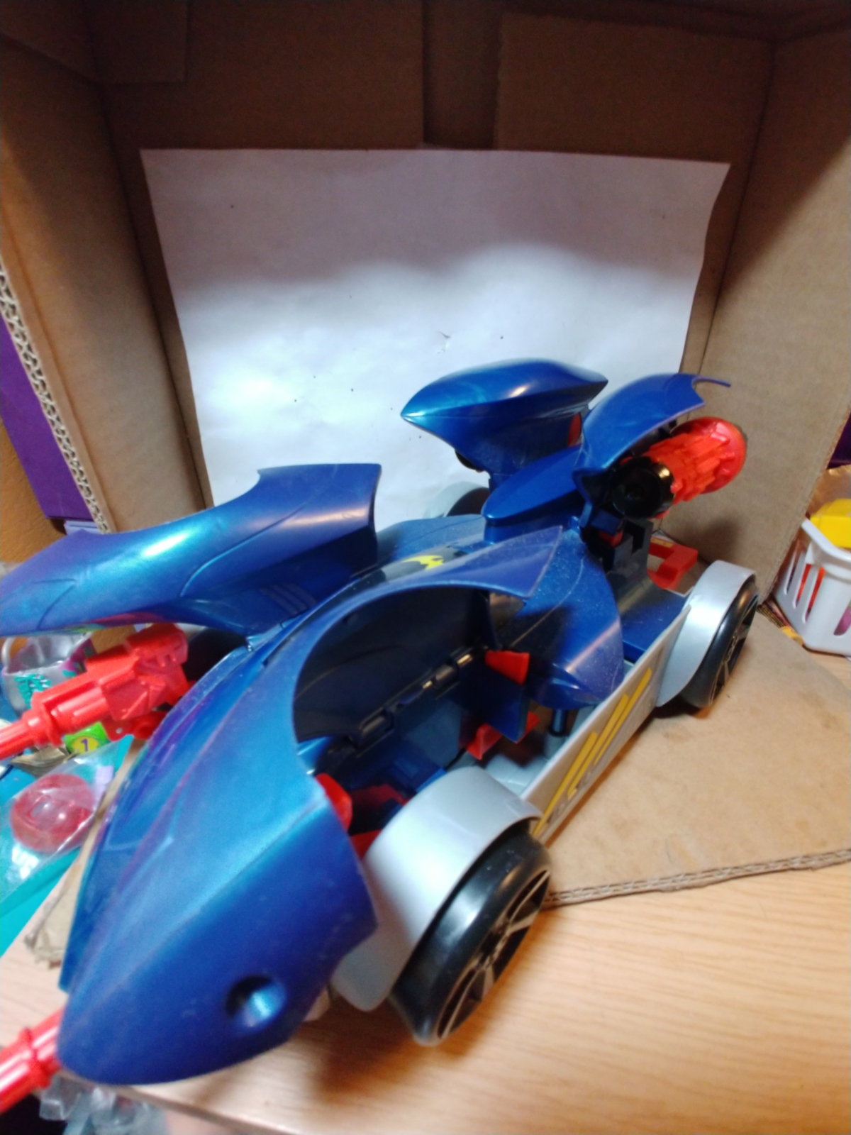 2013 Batman Blue Transform & Attack Batmobile Vehicle Car Toy DC Comics ...