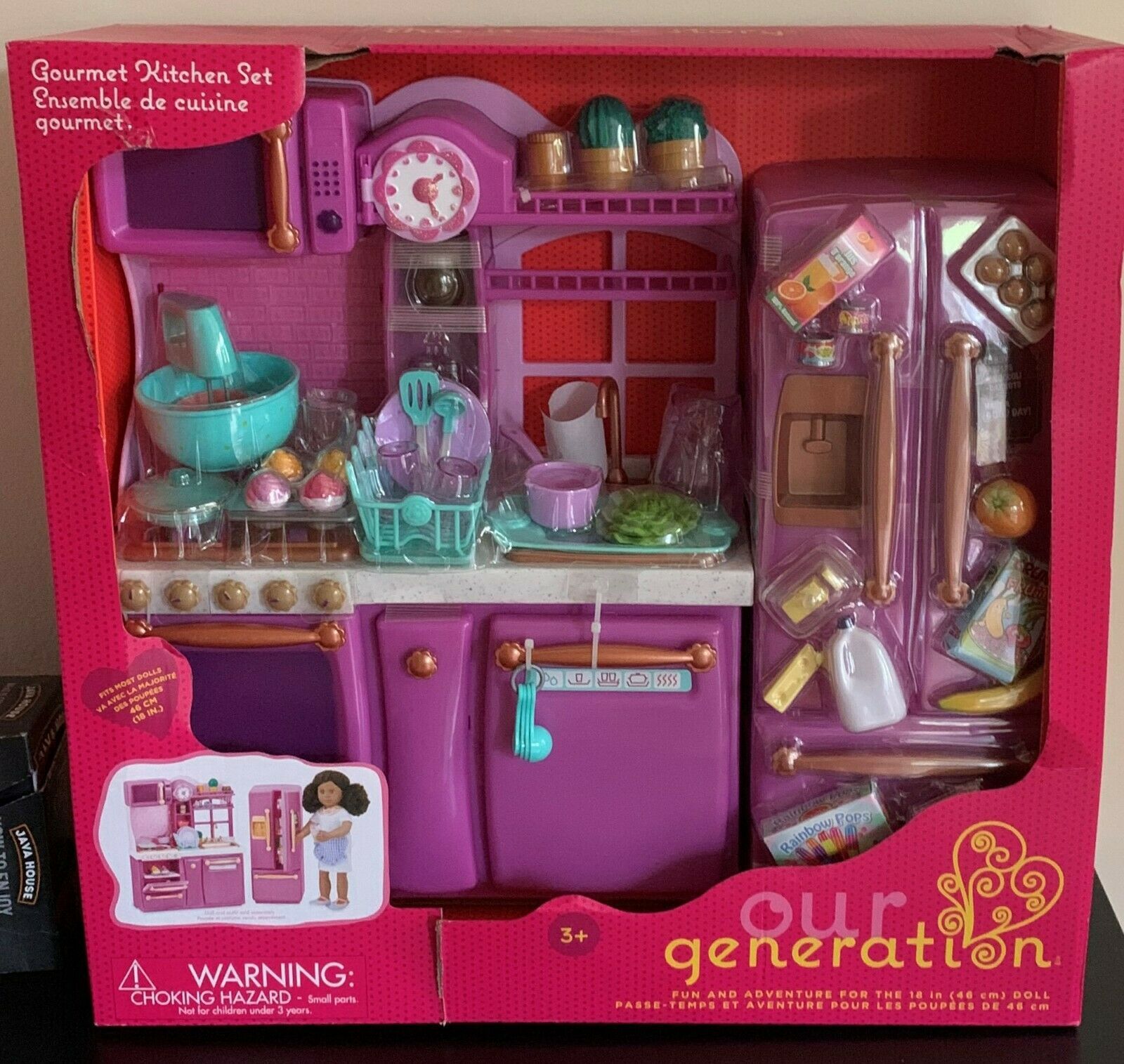 Our Generation Gourmet Kitchen Accessory With Play Food For 18 Dolls