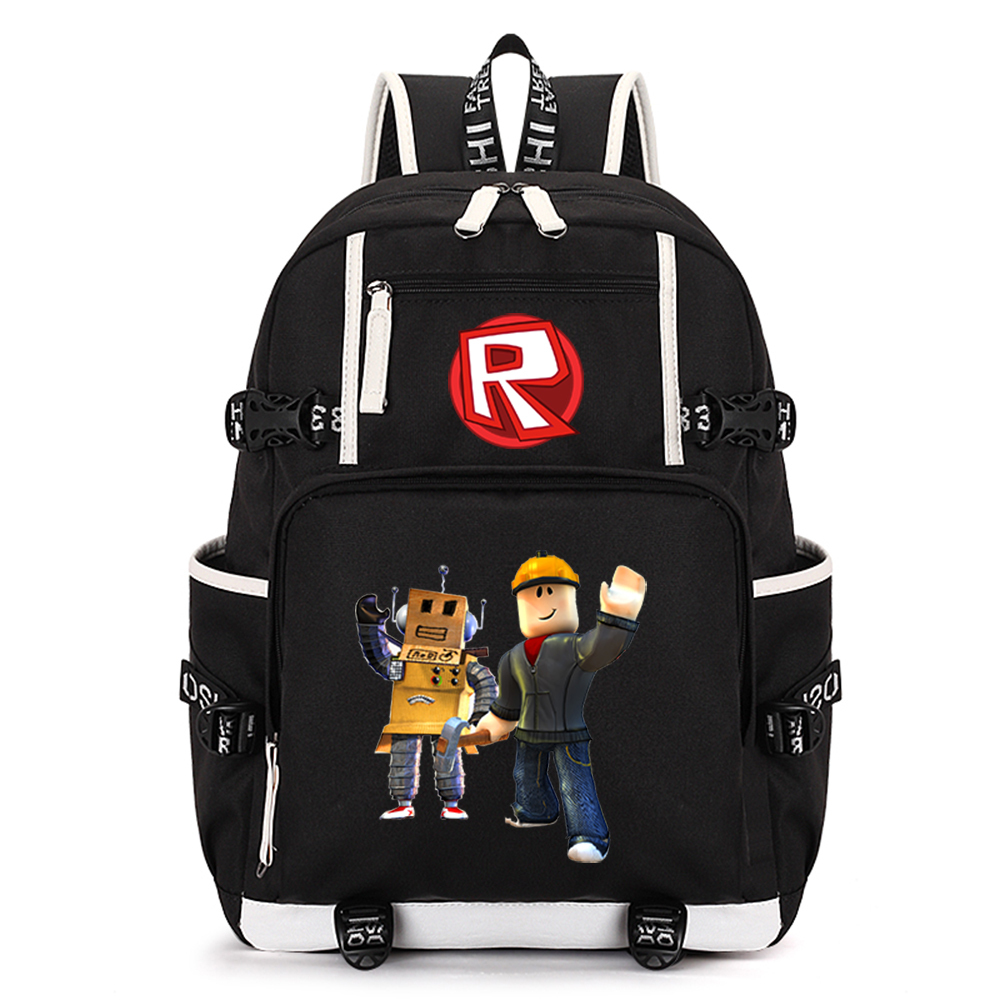WM Roblox Backpack Daypack Schoolbag Bookbag Large Bag Wave Hand R Logo ...