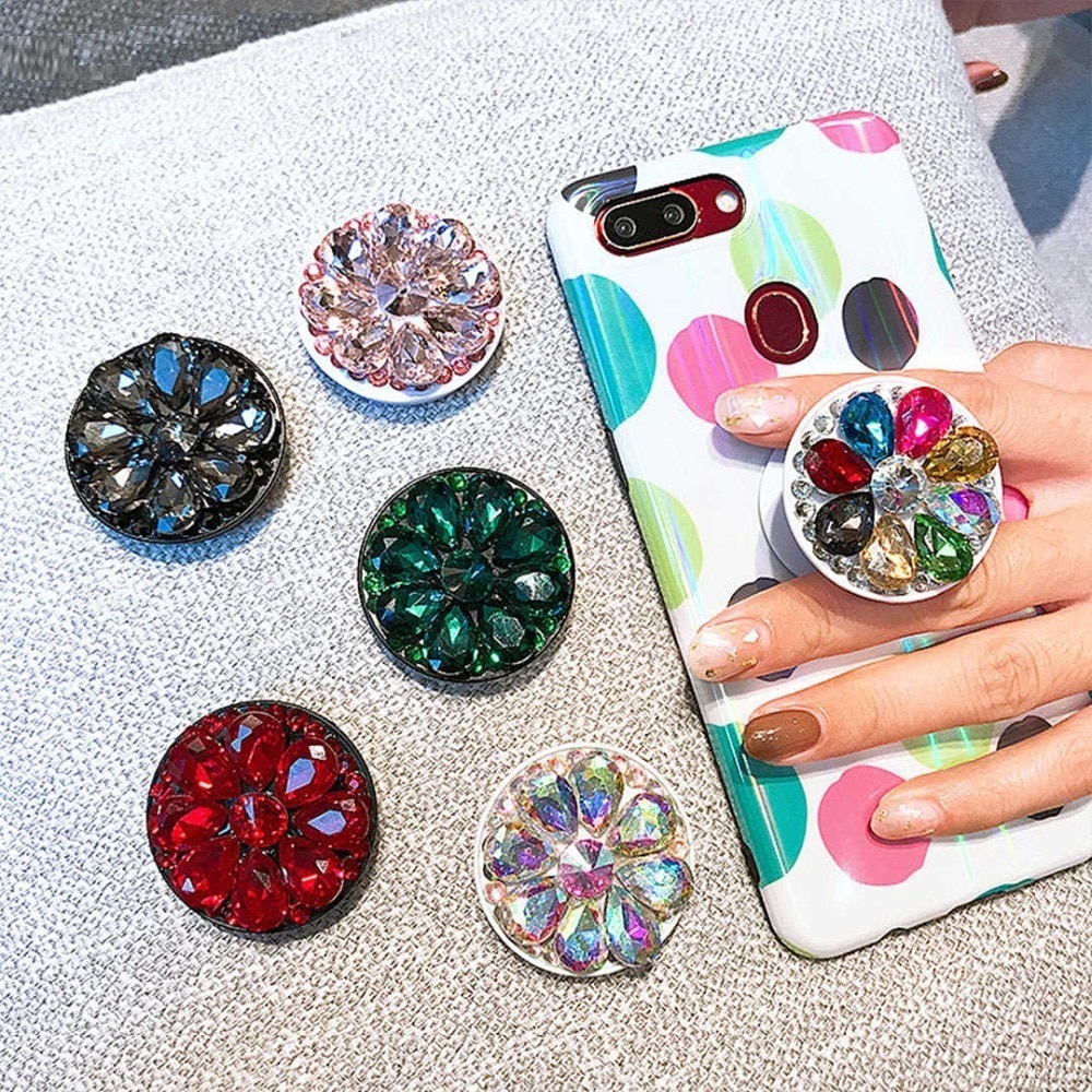 Diamond Pop socket Phone finger ring expanding stand grip Popsockets ...
