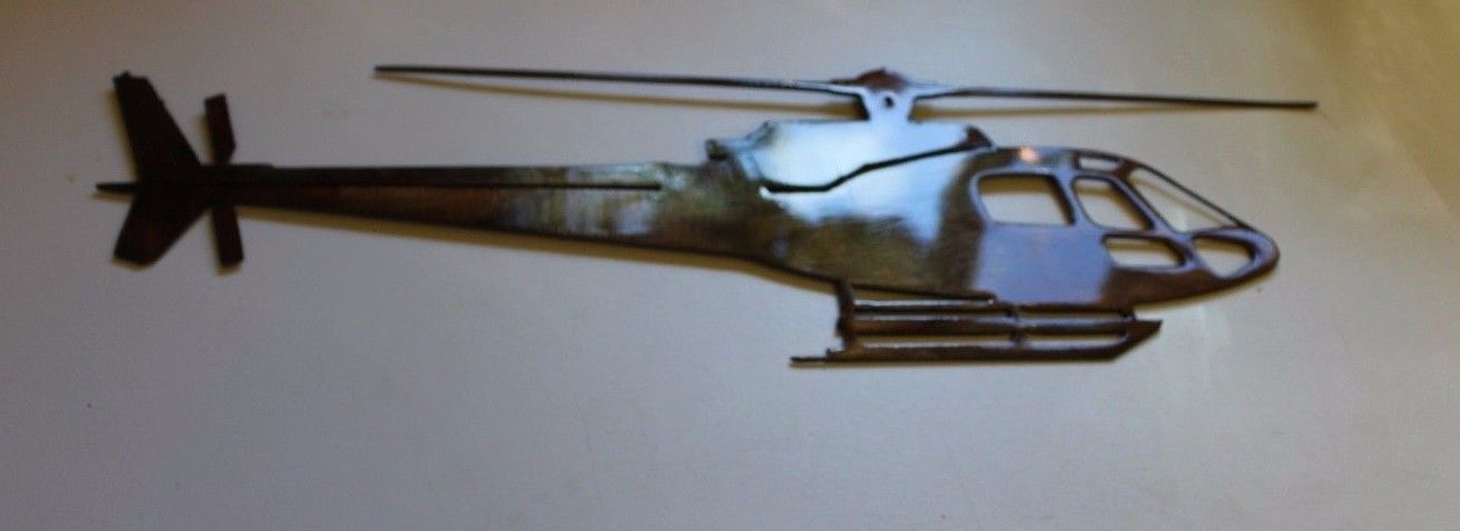 Astar Helicopter Metal Wall Art - Copper - 18 1/2" x 5 1/2 ...