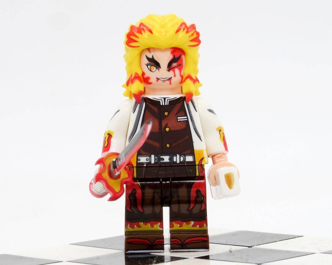 Demon Slayer Kimetsu no Yaiba Rengoku Kyojuro Minifigures Weapon and ...