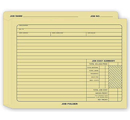 ABC Expandable Job Folder File Jackets, Open Top, 12 x 10" - 50 Folders ...