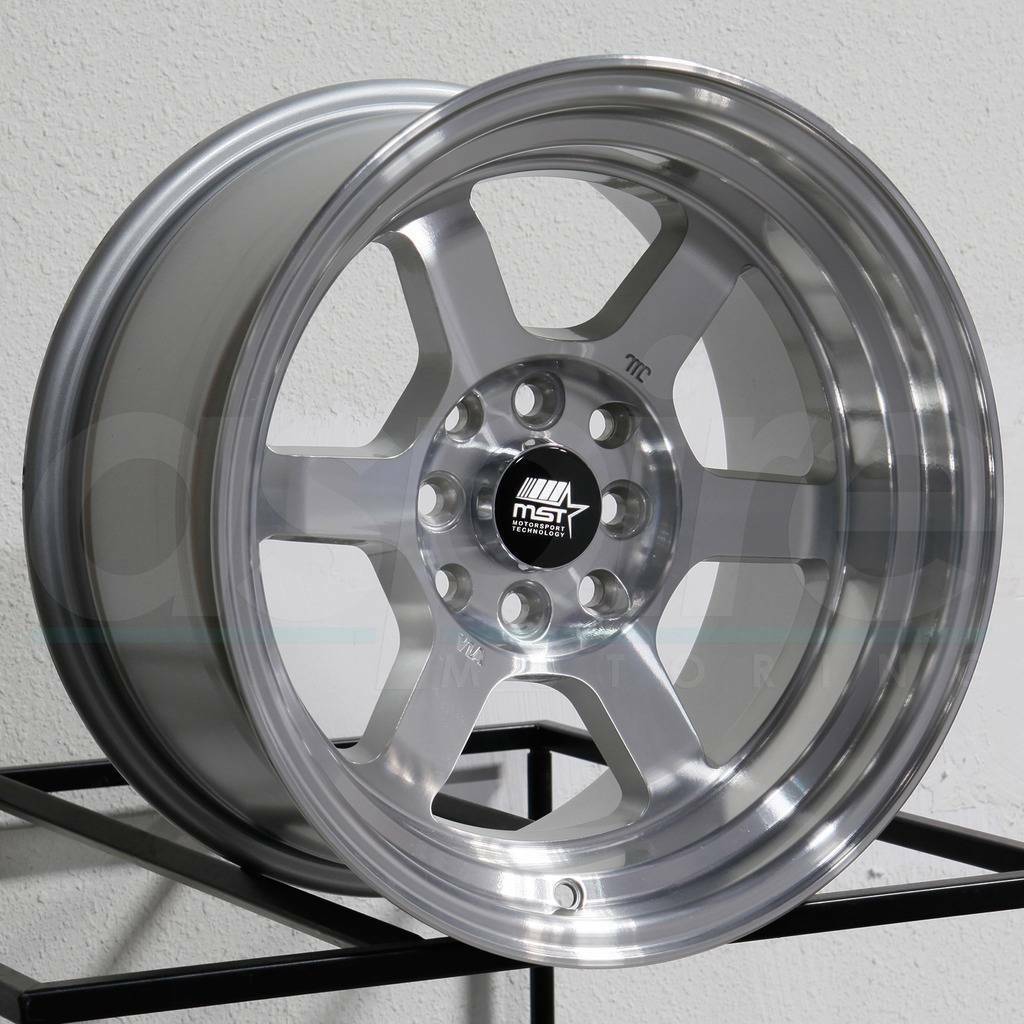 16x8 MST Time Attack 4x100 20 Silver Machined Wheels Rims Set(4) - Wheels
