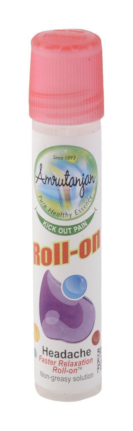 Amrutanjan Headaches Faster Relaxation Roll On Relief Dragon Liquid Balm 5ml X3 Herbal