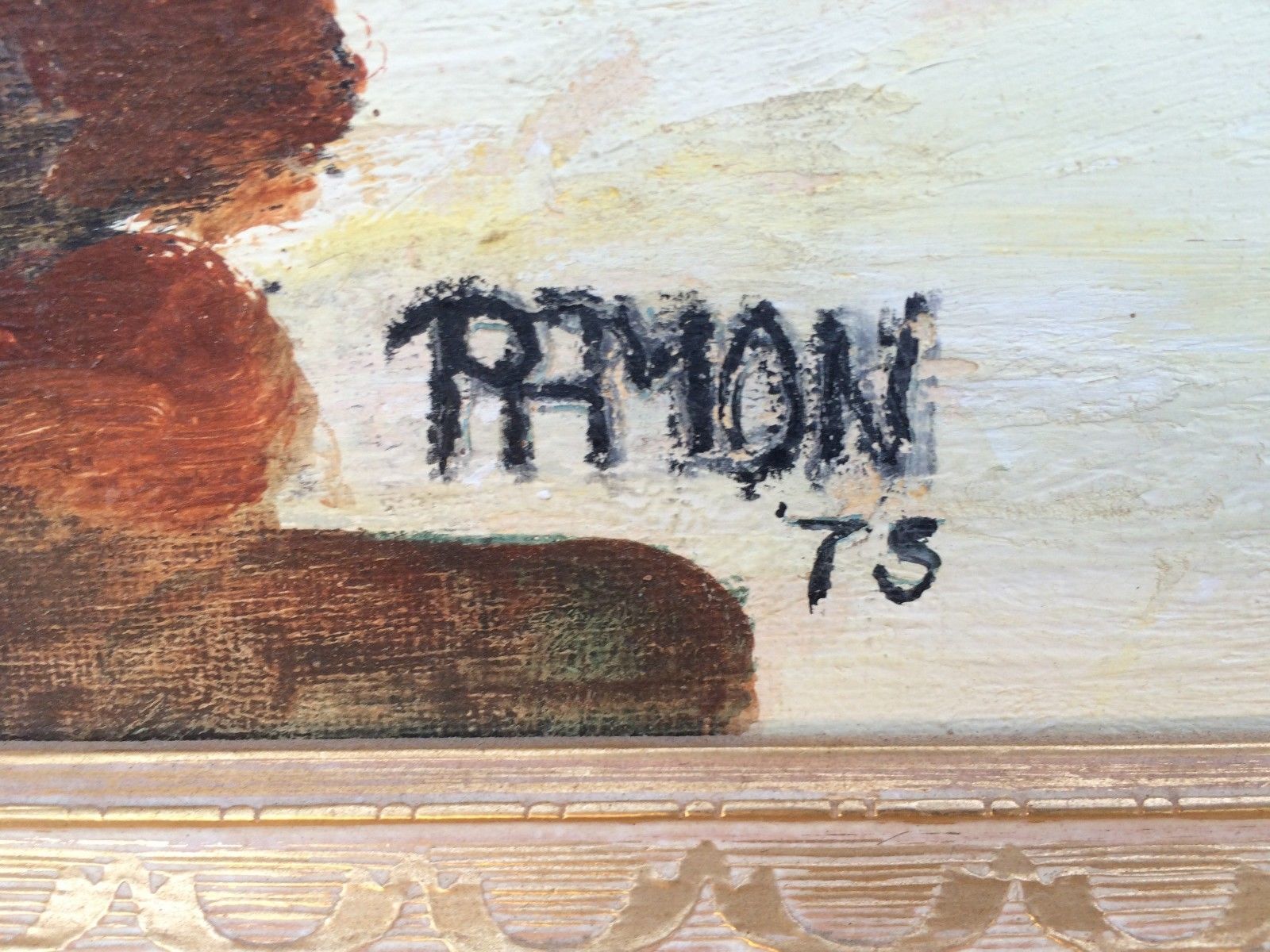 RAMON RICE Original 1975 MODERN PUEBLO LANDSCAPE PLEIN AIR VINTAGE OIL ...