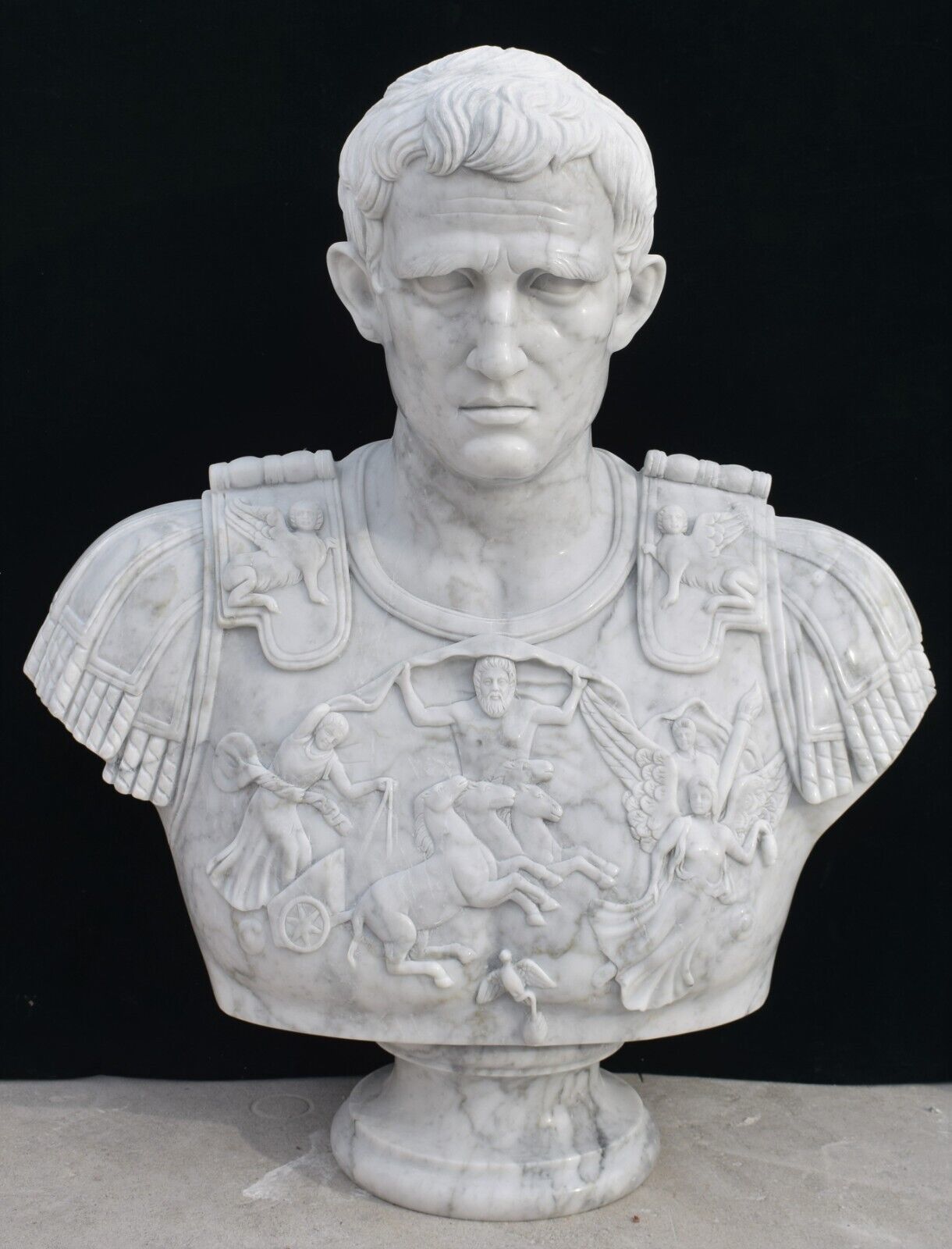 Agrippa 100% MARBLE BUST Life-size Roman Sculpture Statue Reproduction ...