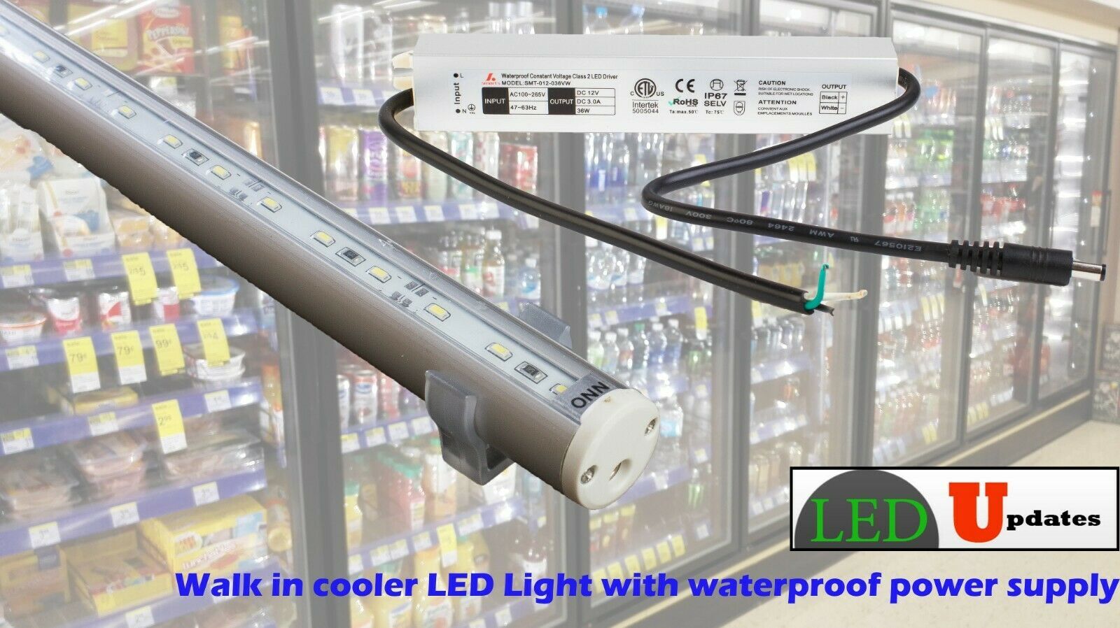 Refrigerator walk in cooler LED light 5ft C3014 ETL waterproof power ...