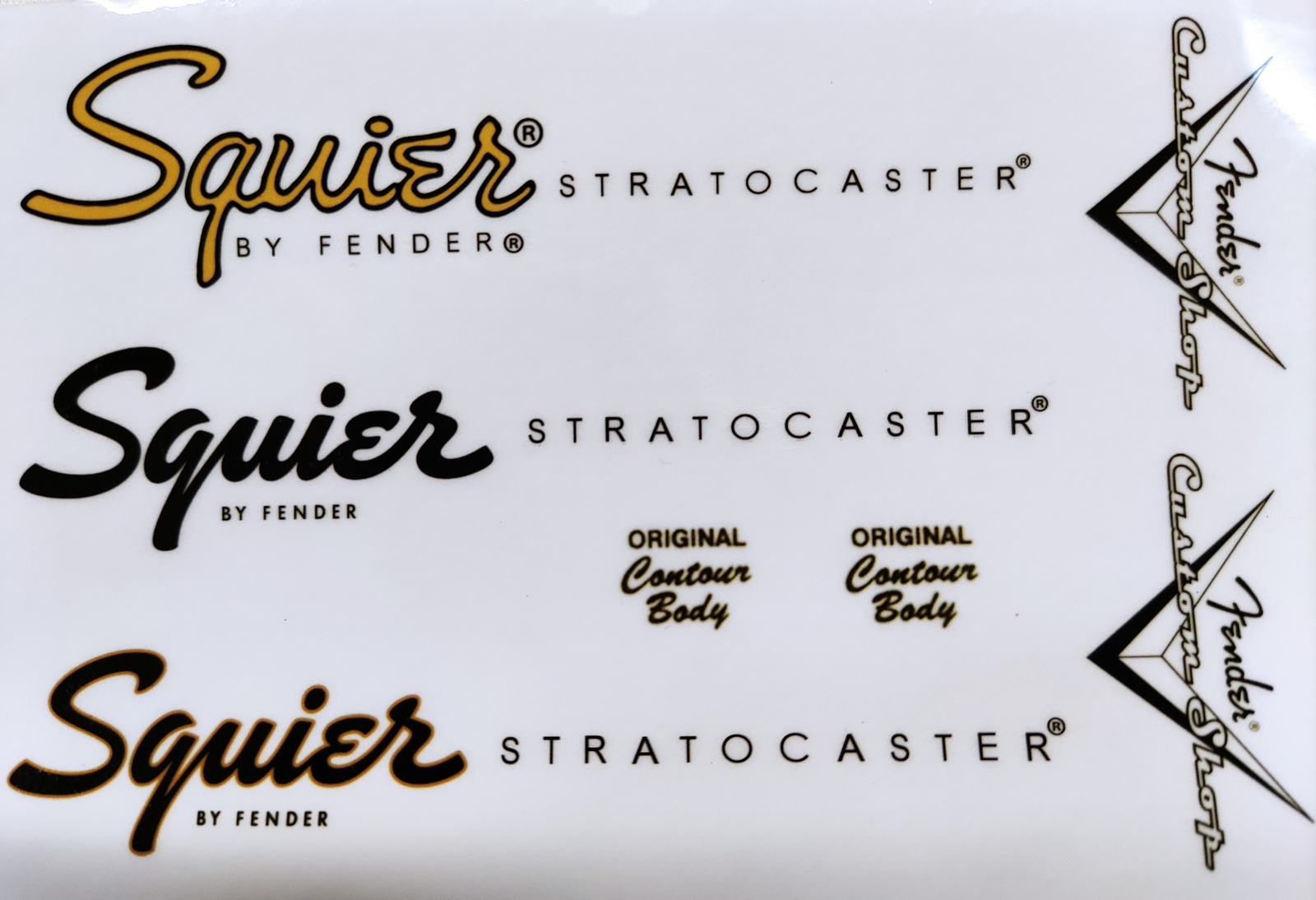 4 - SQUIER Stratocaster By Fender Guitar MULTI Headstock LOGO Vinyl ...