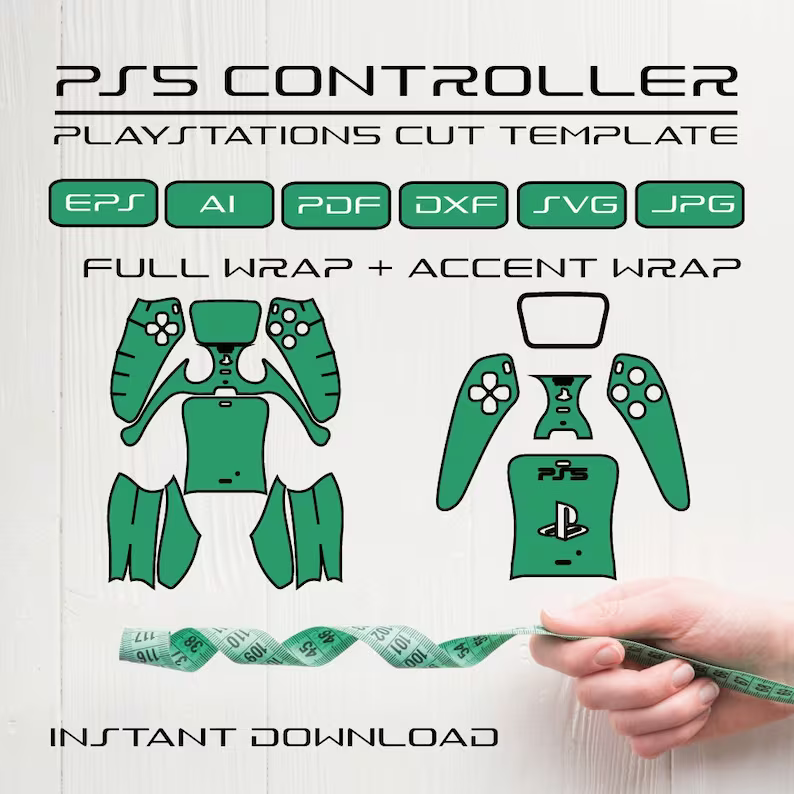 PS5 Controller Cut Template, Cutting Template - AI / DXF / SVG / Vector ...