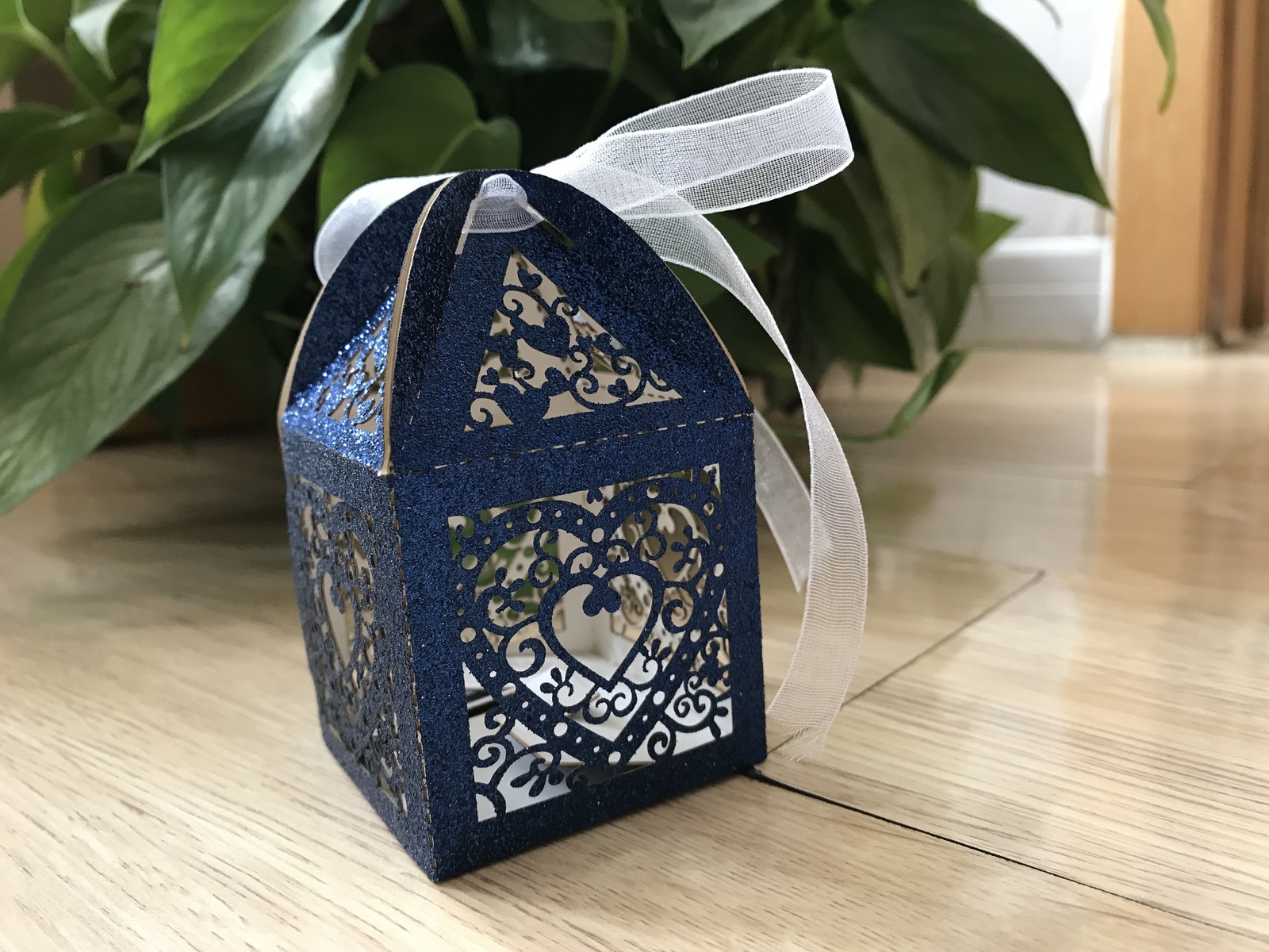 100pcs Party Favor Box,Glitter Paper Laser Cut Heart Gift Box,Wedding ...