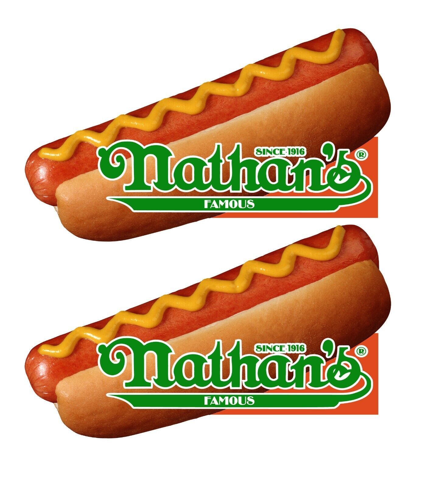 2x Nathan's HOT DOGS DECAL Dog Concession Food Truck Vinyl Decal - FREE ...